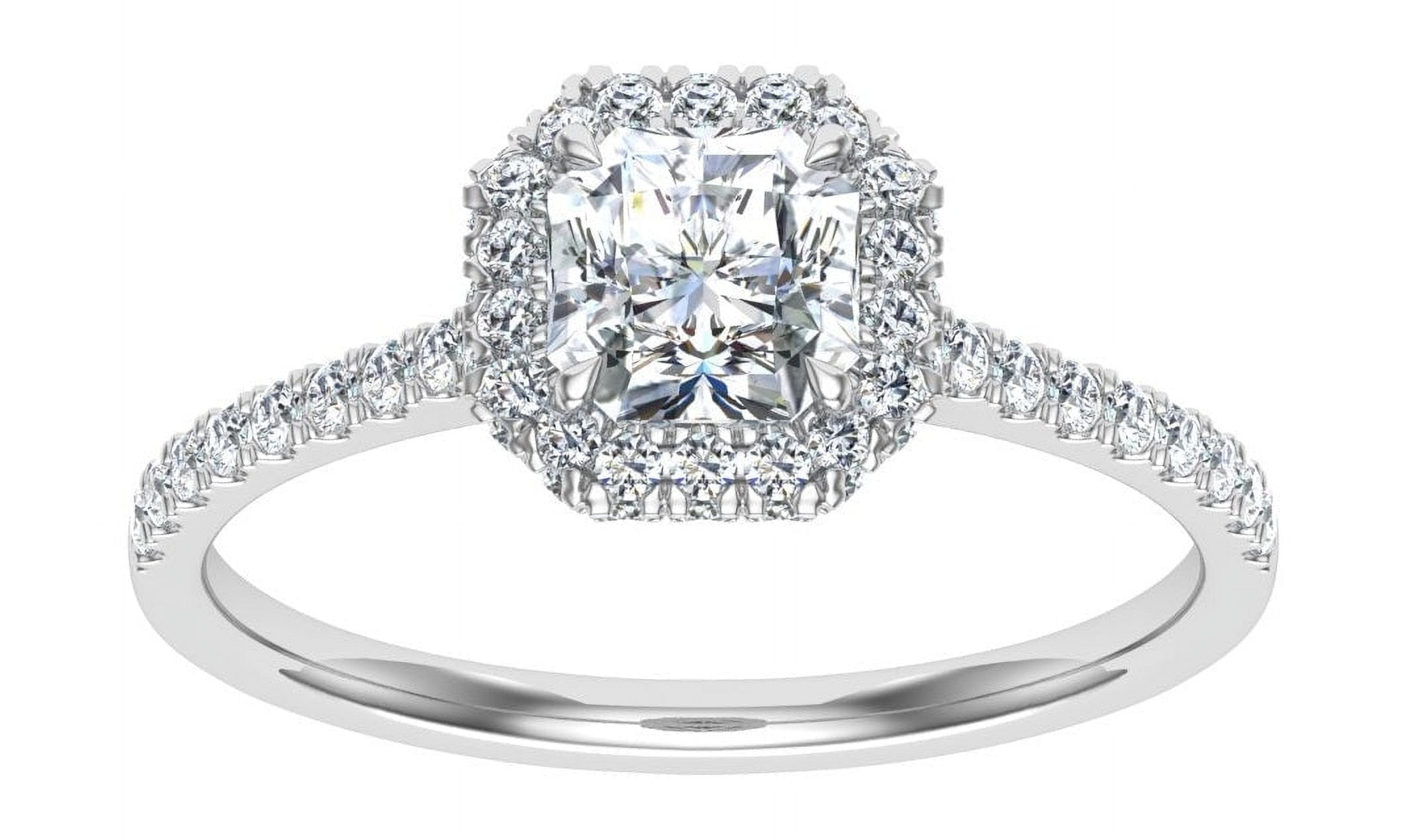 Amor Jewel 14K White Gold Plated 1.8 Ct Lab Created Diamond Ring - Asscher Cut Halo Solitaire ...