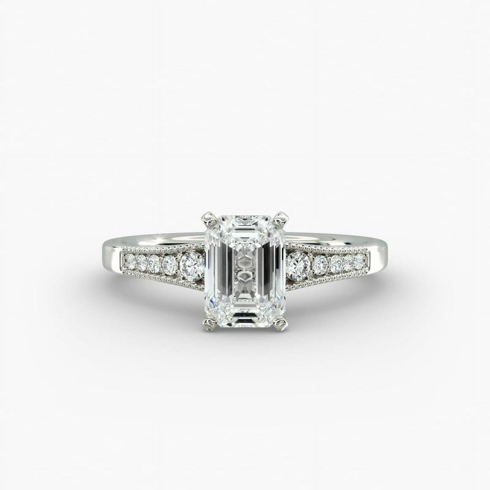 Amor Jewel 14K White Gold Plated Engagement Ring - 1.6 Ct Emerald Cut ...