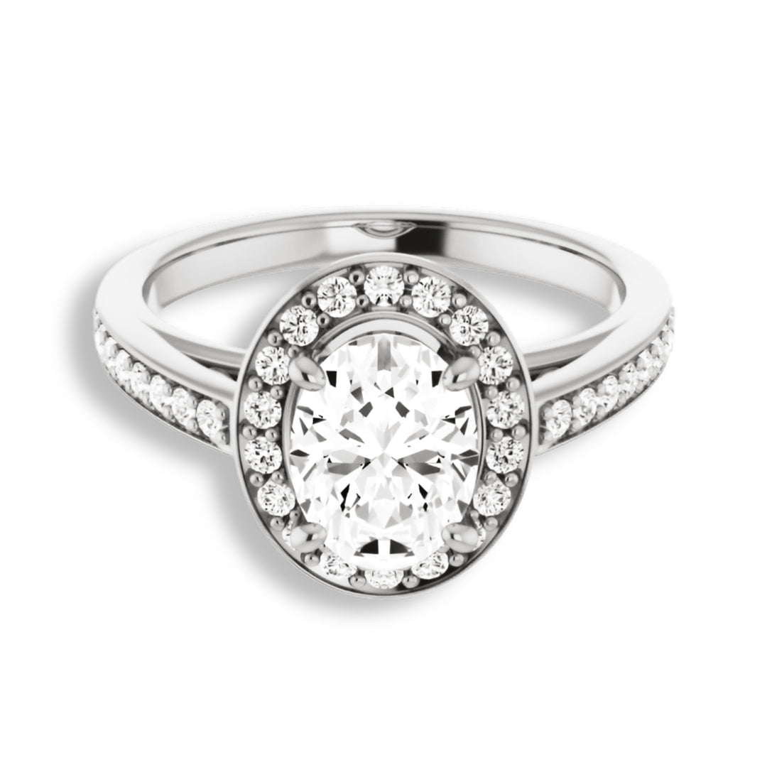 Amor Jewel 14K White Gold Plated Ring - 1.7 Ct Oval Cut Lab Created ...