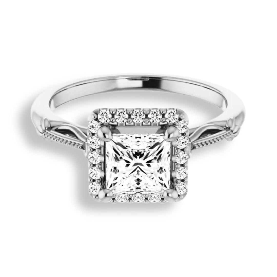 Amor Jewel 14K White Gold Plated Ring - 1.9 Ct Princess Excellent Cut ...
