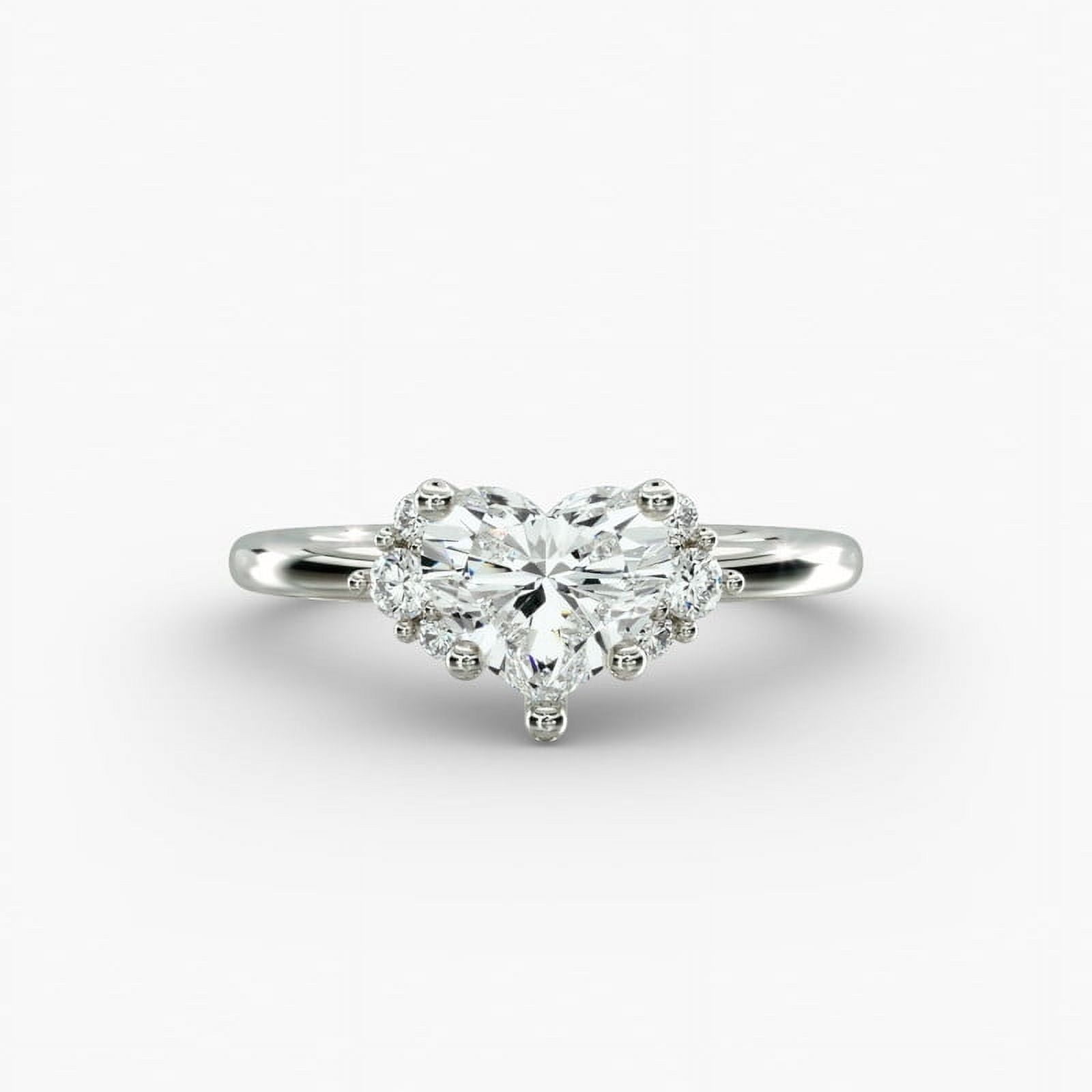 Amor Jewel 14K White Gold Plated Ring - Excellent 1.7 Ct Heart Cut ...