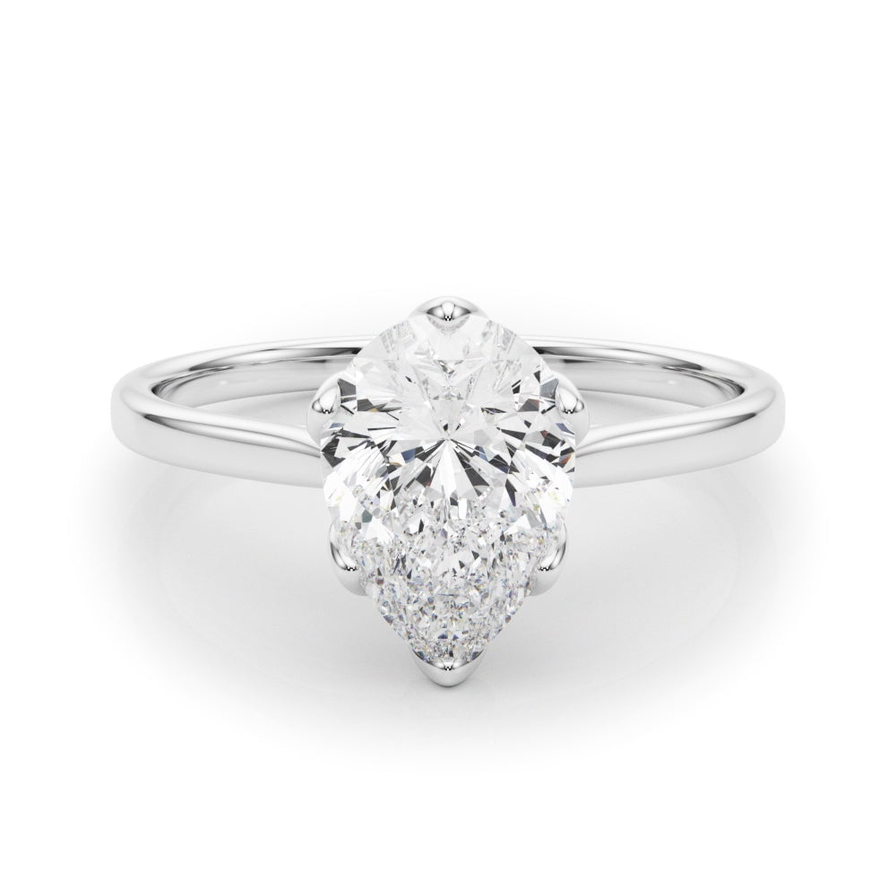 Amor Jewel 14K White Gold Plated Rings for Her - Pear Cut 2 Ct VVS1/D ...