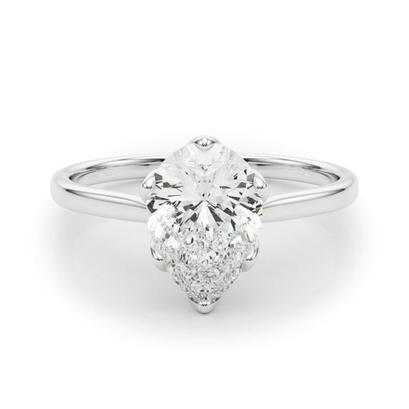 Amor Jewel 14K White Gold Plated Rings for Her - Pear Cut 2 Ct VVS1/D ...