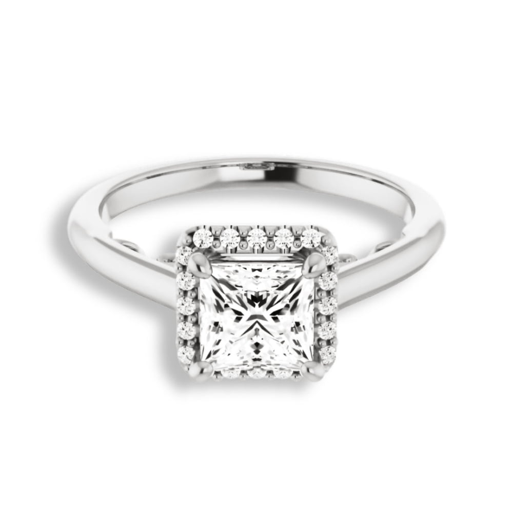 Amor Jewel 14K White Gold Plated Rings for Women's - 1.8 Ct Princess ...