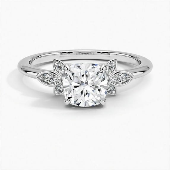 Amor Jewel 14K White Gold Plated Solitaire Ring - Cushion Cut 2.3 Ct ...