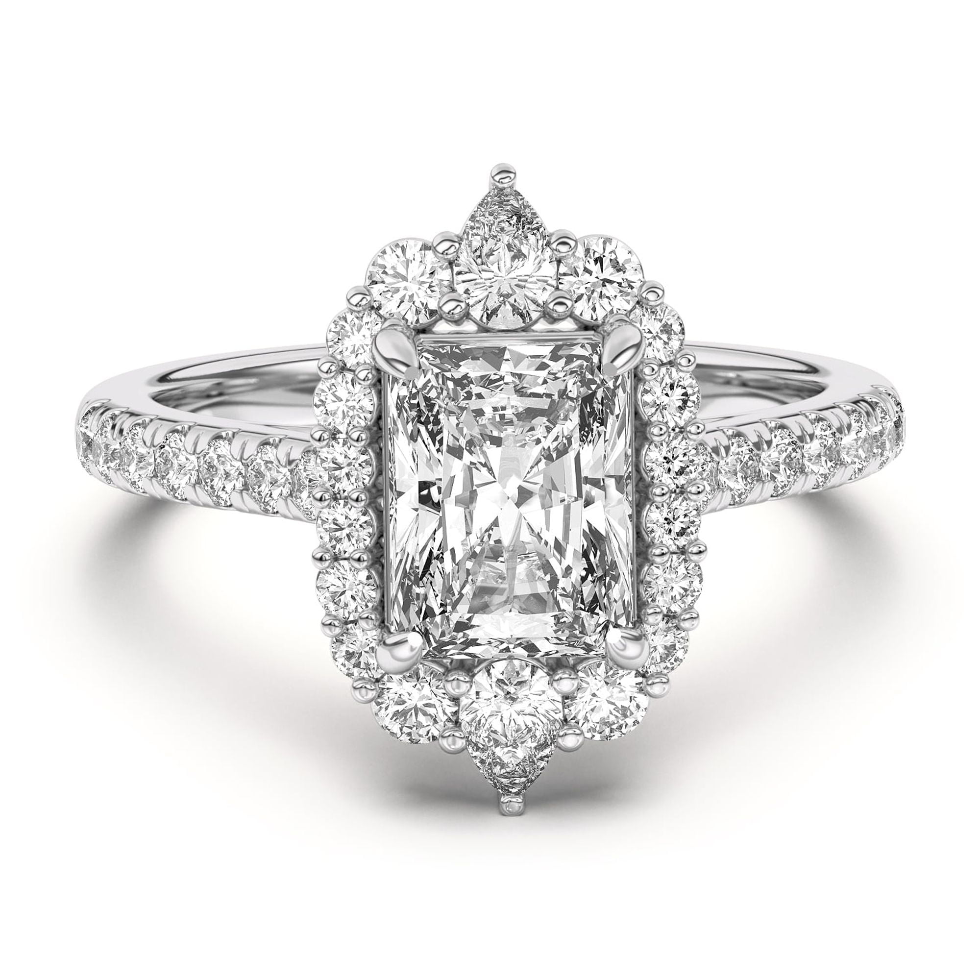 Amor Jewel 14K White Gold Radiant Cut Engagement Ring - Solitaire with ...