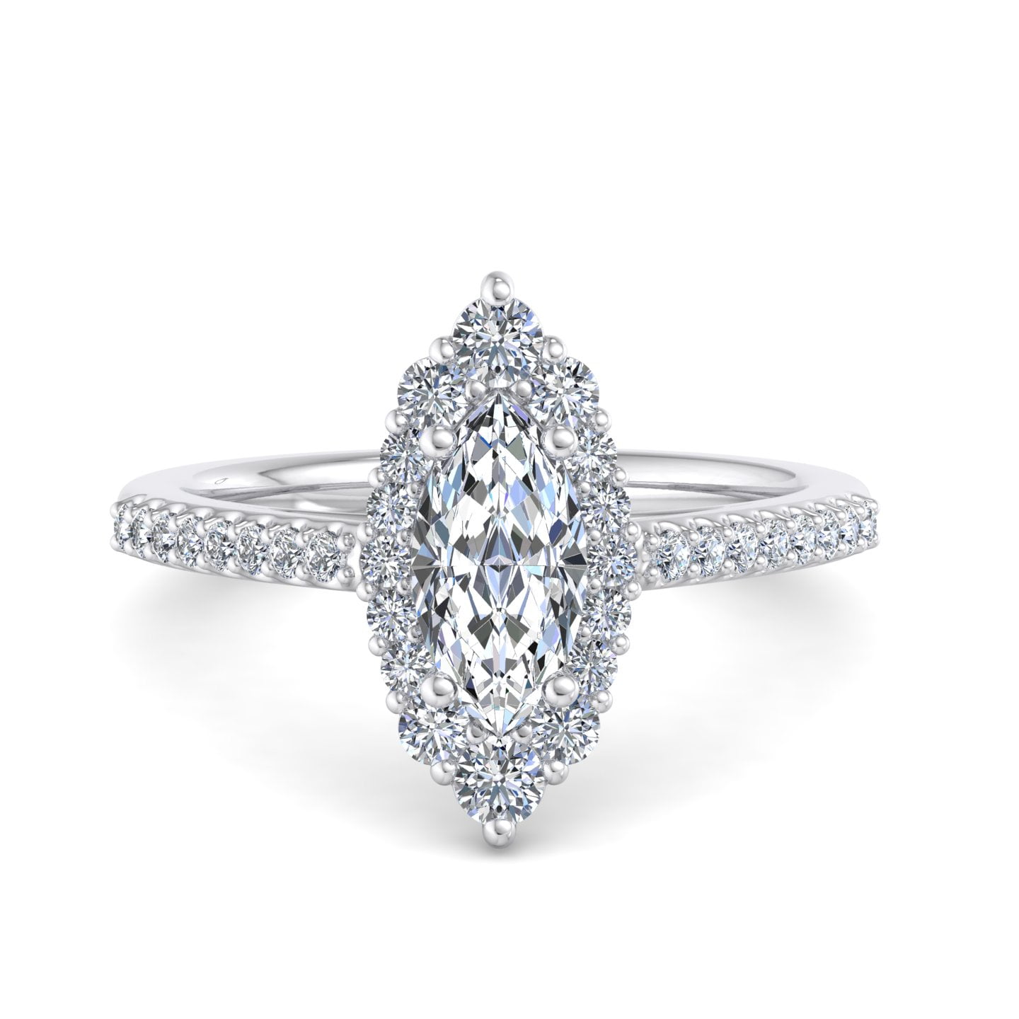 Amor Jewel 14K White Gold Plated Ring for Her - 2.13 Ct Marquise Cut ...