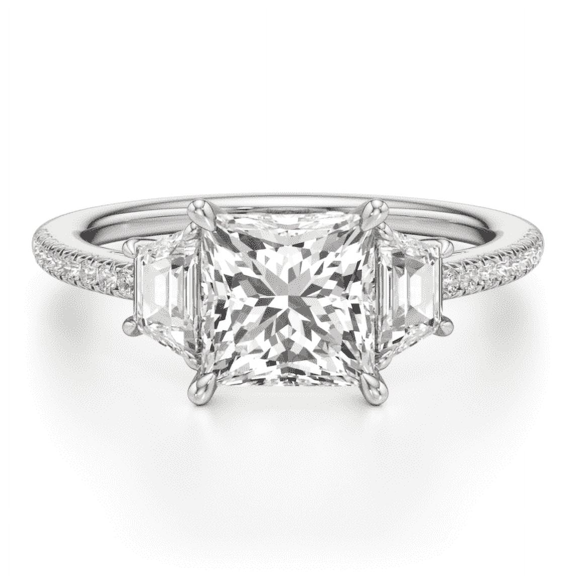 Amor Jewel 2.02 Ct Princess Cut Engagement Ring with Accent - 14K White ...