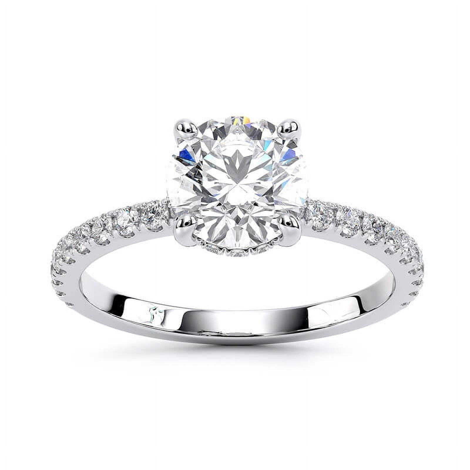 Amor Jewel 2.03 Ct Round Brilliant Lab-Created Simulated Diamond Engagement Ring - 14K White ...