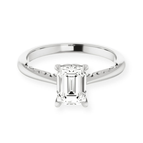 Amor Jewel 2.1 Ct Emerald Cut Diamond Rings for Her - 14K White Gold ...