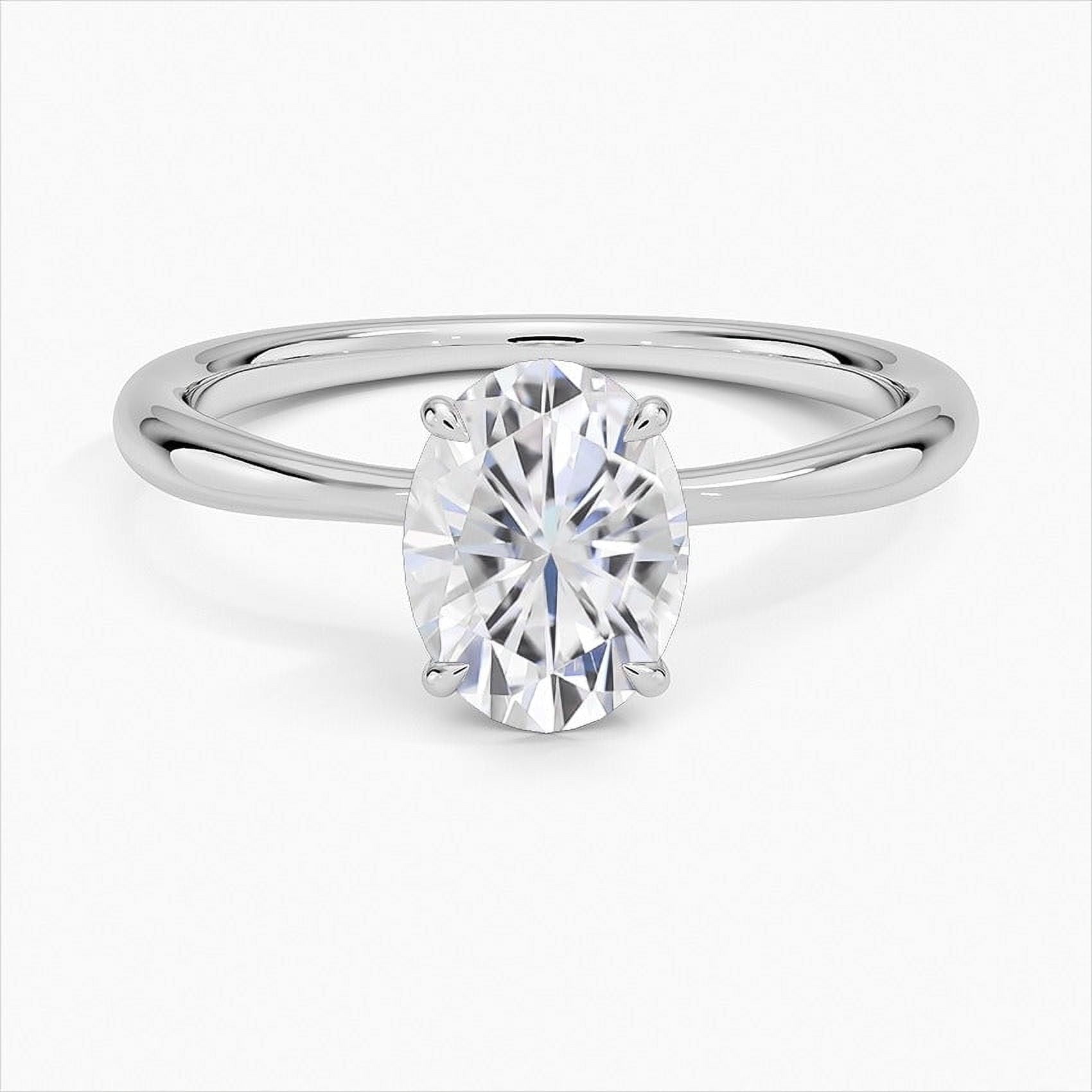 Amor Jewel 2.2 Ct Oval Cut Solitaire Ring – 14K White Gold Plated – Lab ...