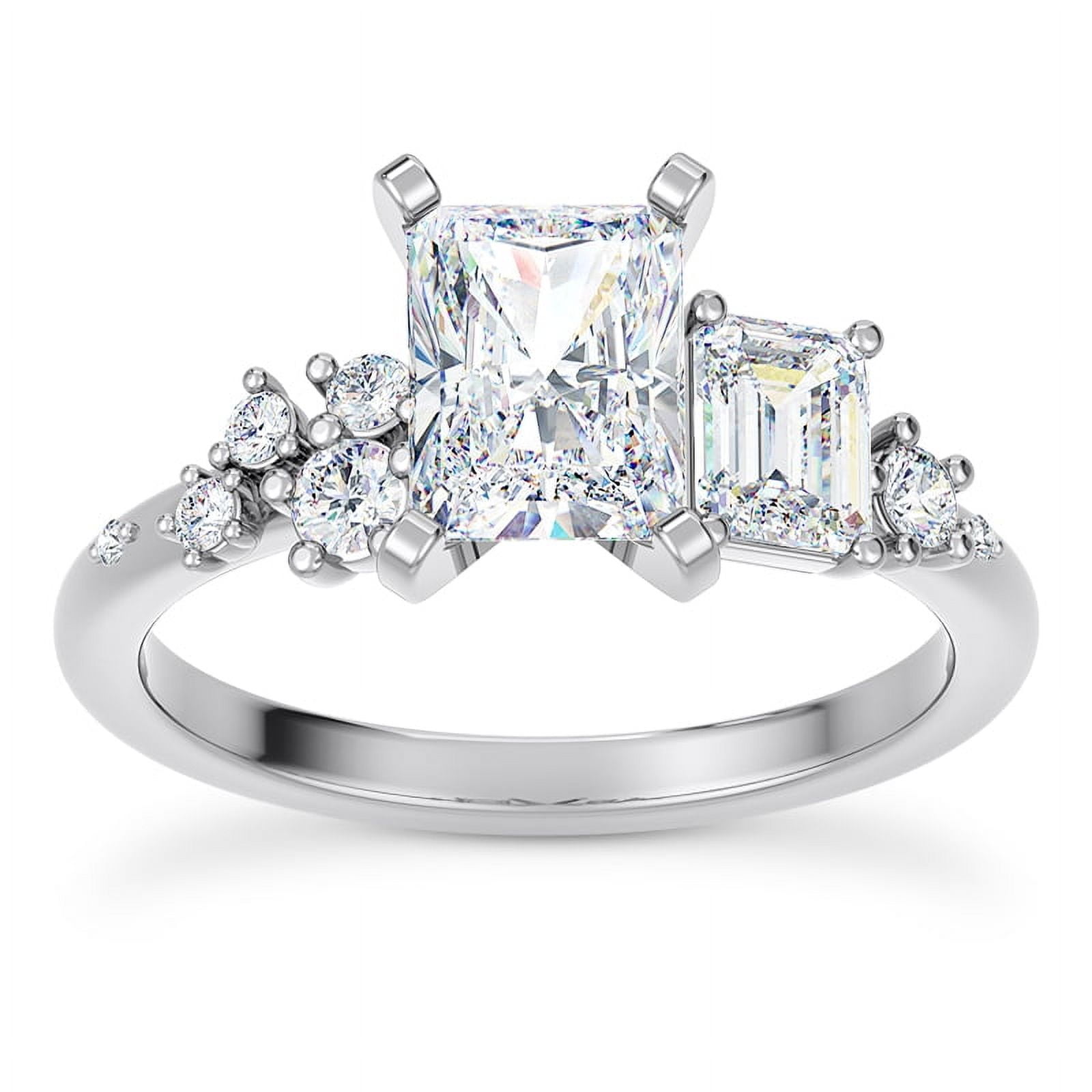 Amor Jewel 2.2 Ct Radiant Cut Lab Created Diamond Ring - 14K White Gold ...