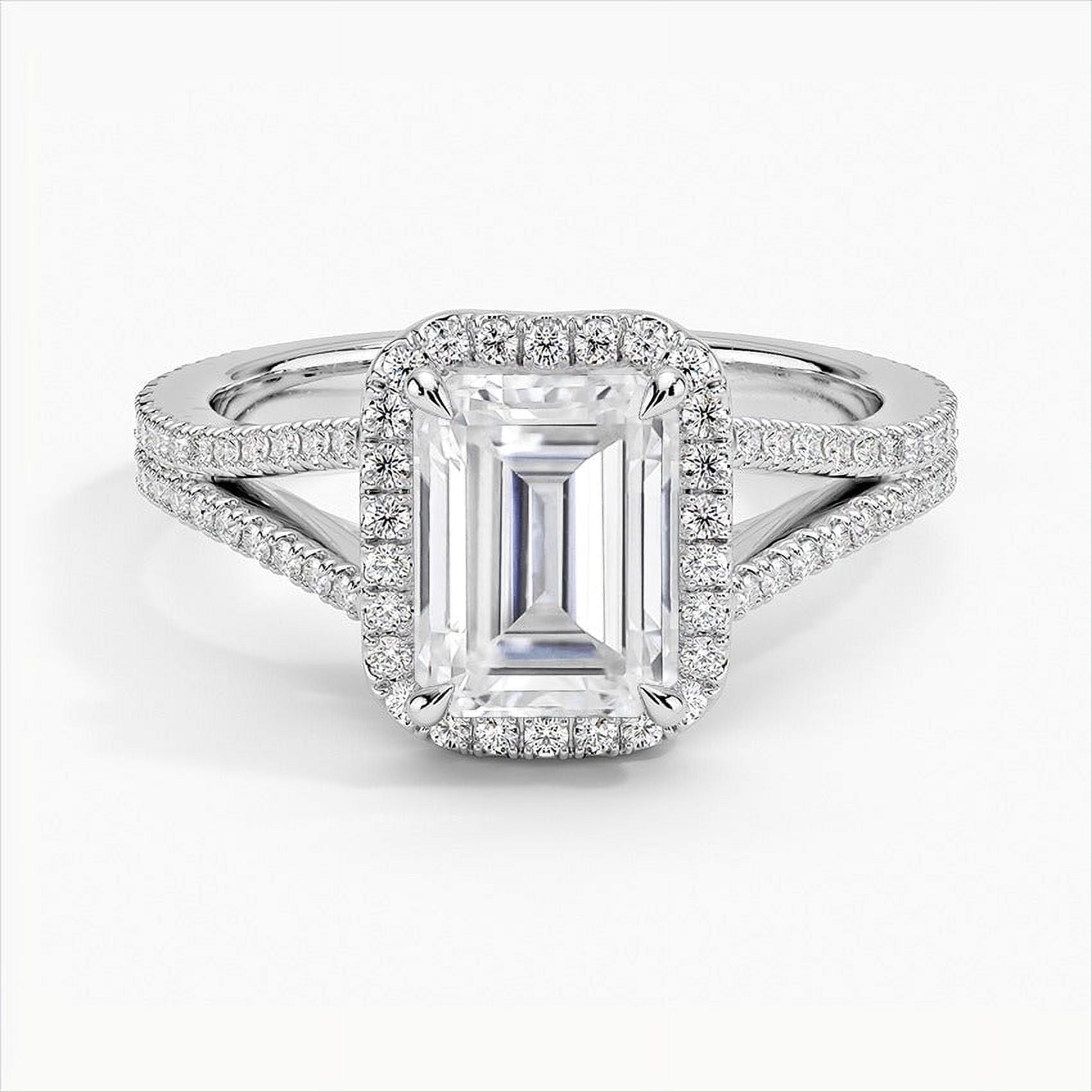 Amor Jewel 2 Ct Emerald Cut Lab-Created Simulated Diamond Ring - 14K ...
