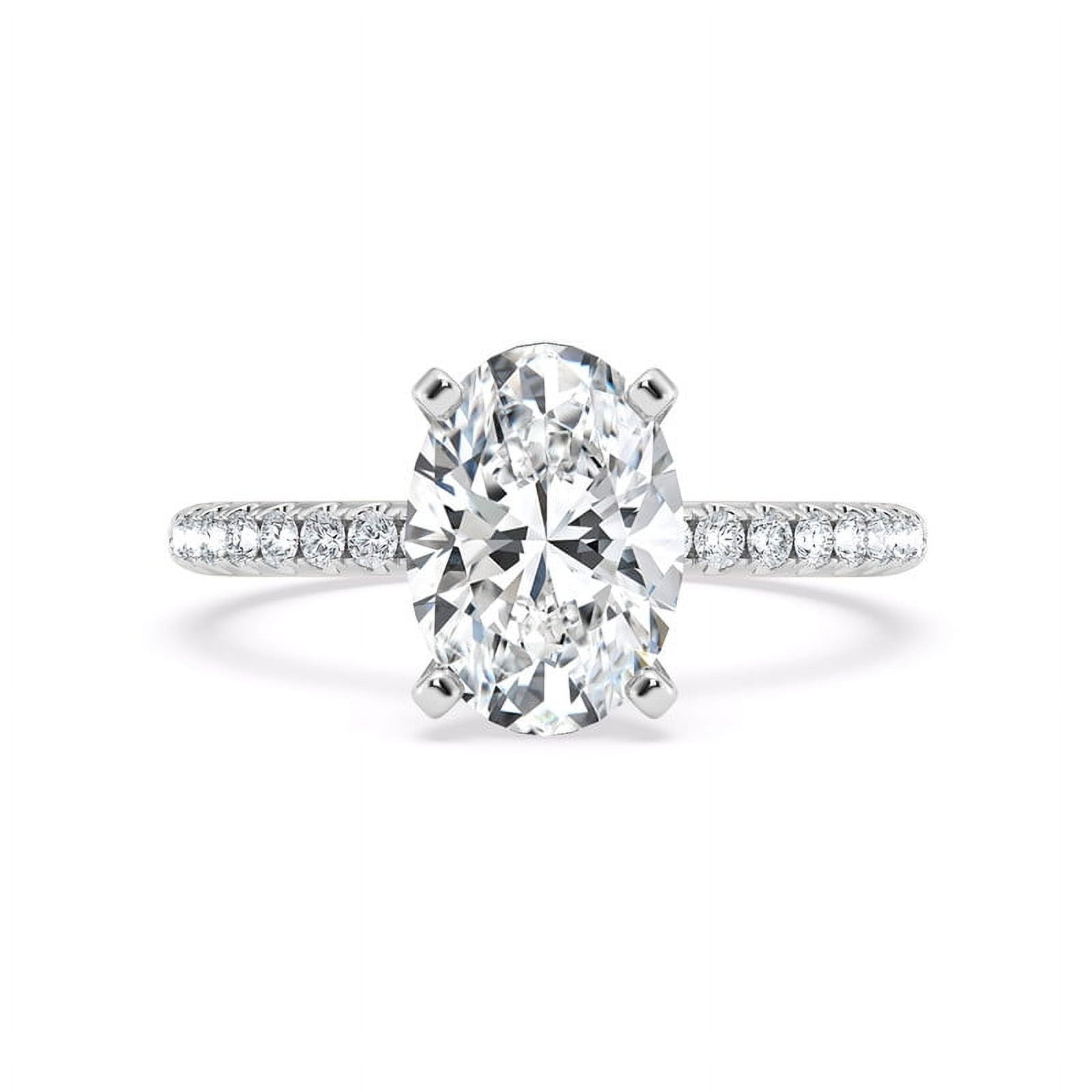 Amor Jewel 2 Ct Oval Cut Lab Created Diamond Ring - 14K White Gold ...