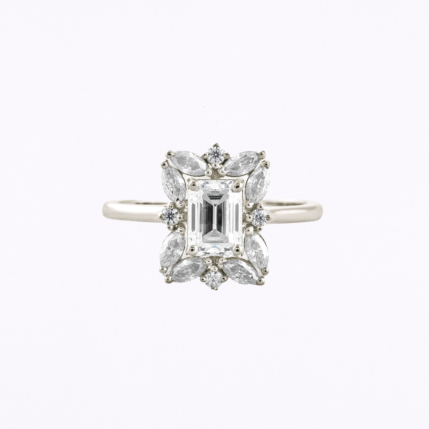 Amor Jewel Emerald Cut 1.9 Ct Lab-Created Simulated Diamond Engagement ...