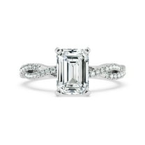 Elara Jewel 14K White Gold Over Solitaire Diamond Ring - Brilliant 1.2 ...