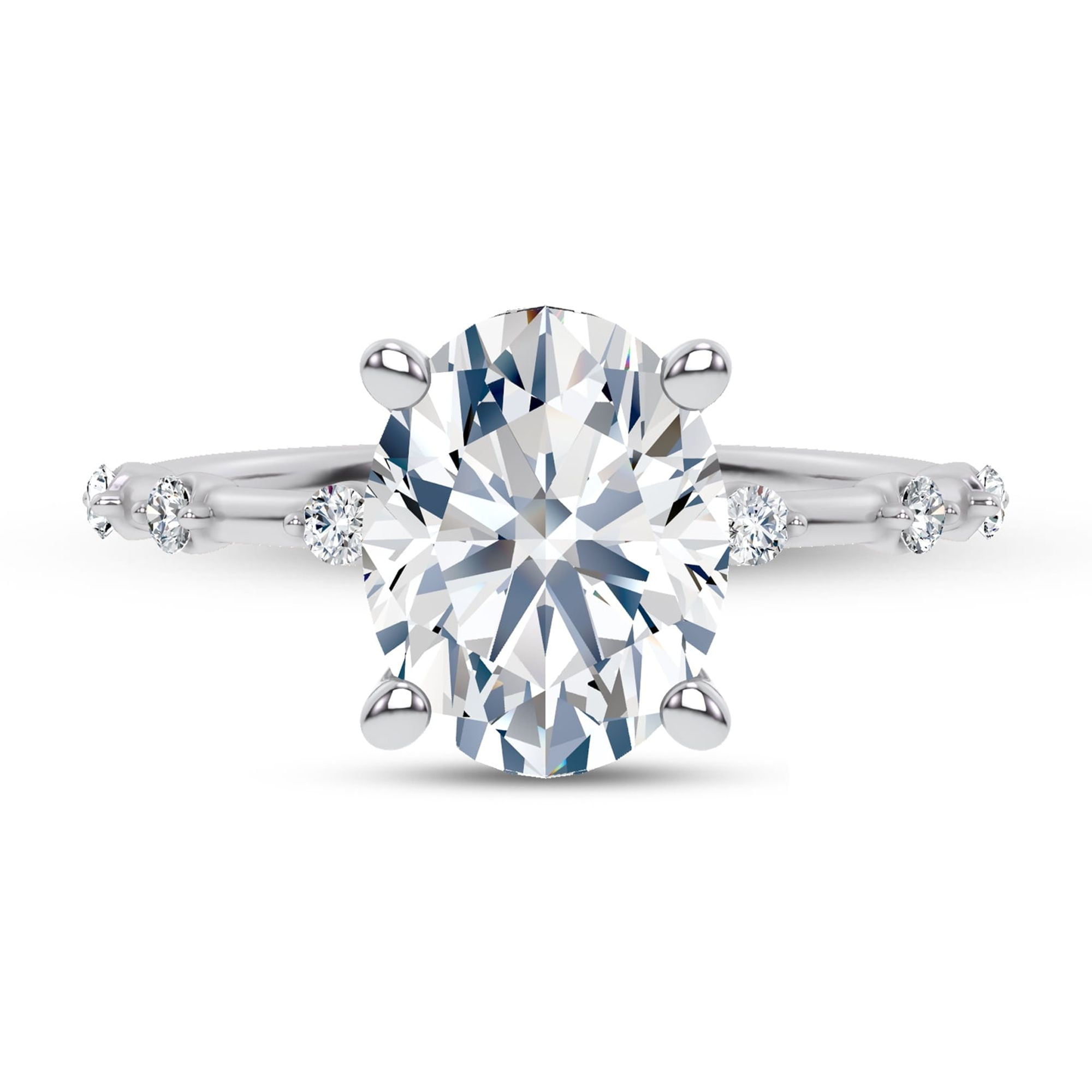 Amor Jewel Engagement Ring with 2.1 Ct Oval Cut Lab Created Diamond for ...