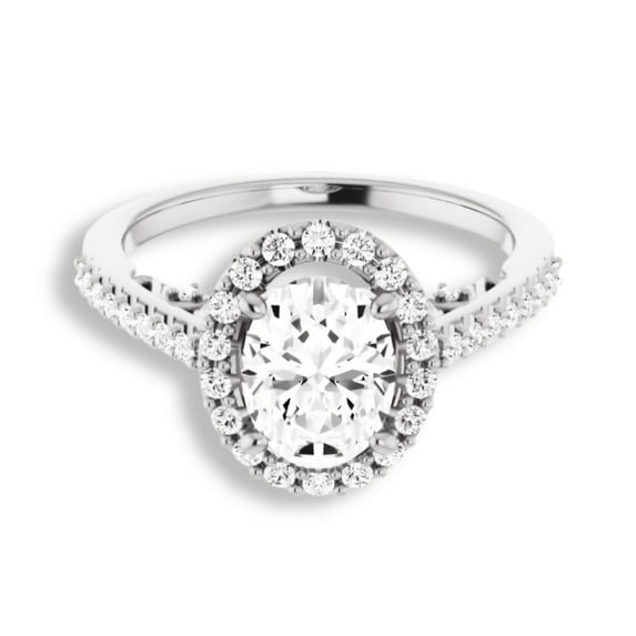 Amor Jewel Excellent 1.7 Ct Oval Cut Lab Created Diamond Women's Rings ...