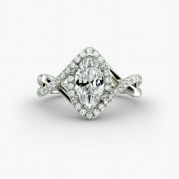 Amor Jewel Marquise Cut 1.7 Ct Lab Created Diamond Engagement Women's ...