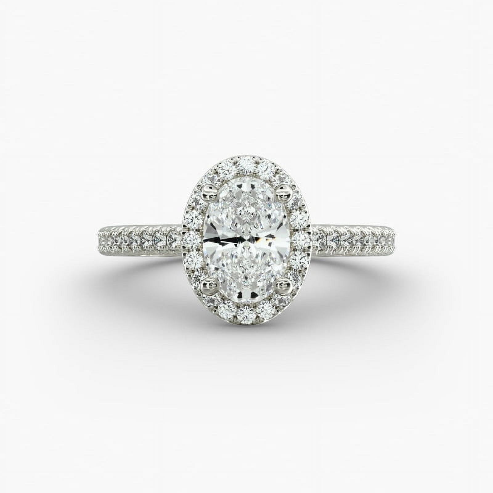 Amor Jewel Oval Cut 1.6 Ct Lab Created Diamond Wedding Ring - 14K White ...