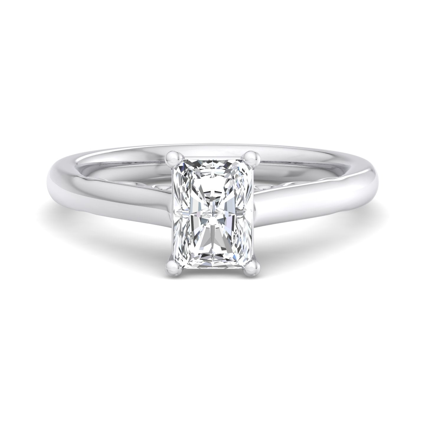 Amor Jewel Radiant Cut Engagement Ring - 1.2 Ct Solitaire with Accent ...
