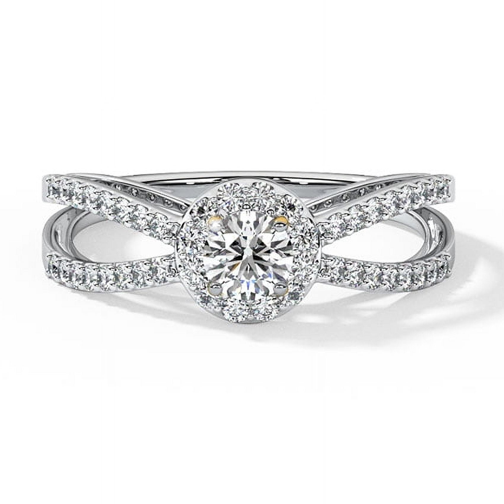 Amor Jewel Round Cut 2 Ct Diamond Rings - 14K White Gold Plated Ring ...