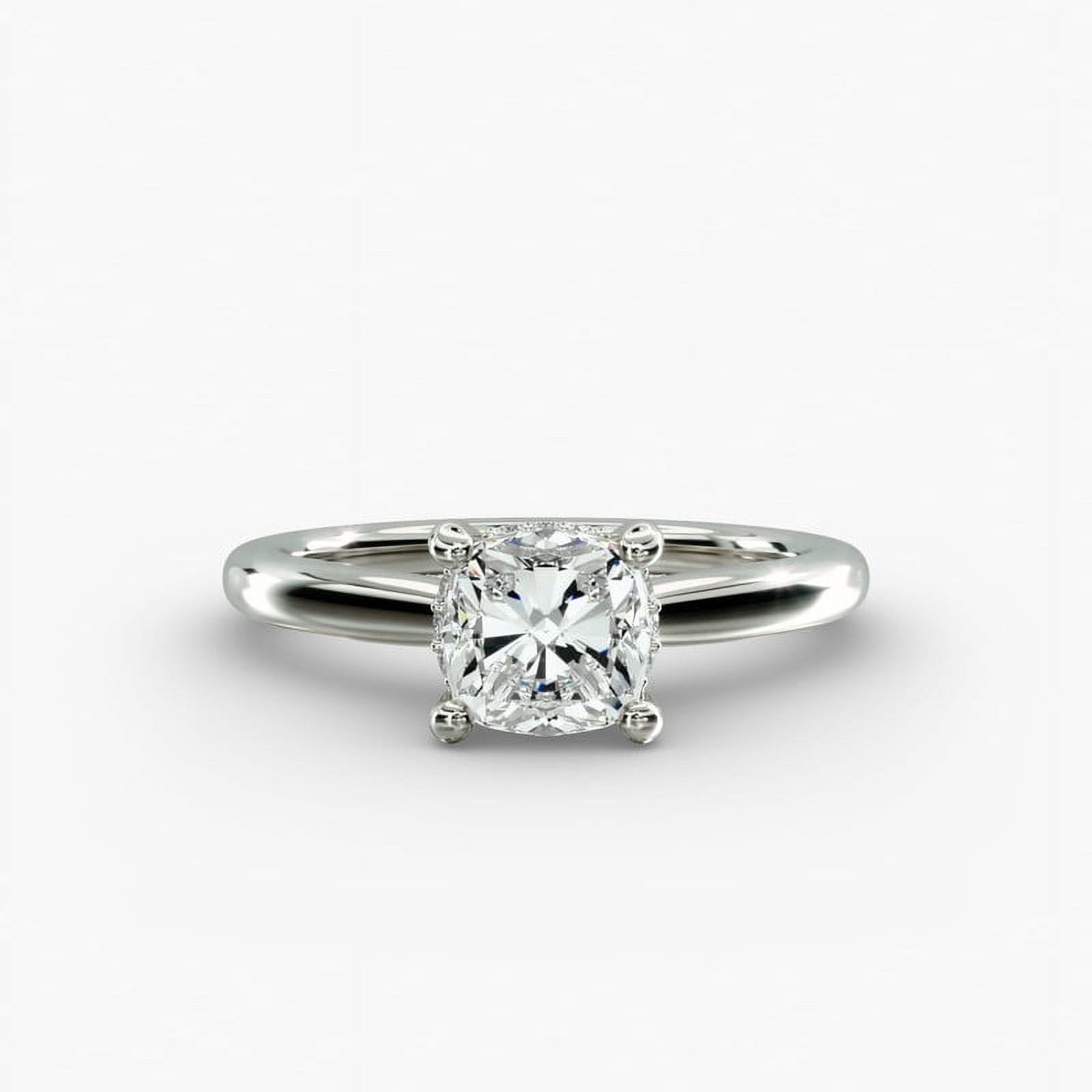 Amor Jewel Stamped 14K White Gold Plated Engagement Ring - Cushion Cut ...