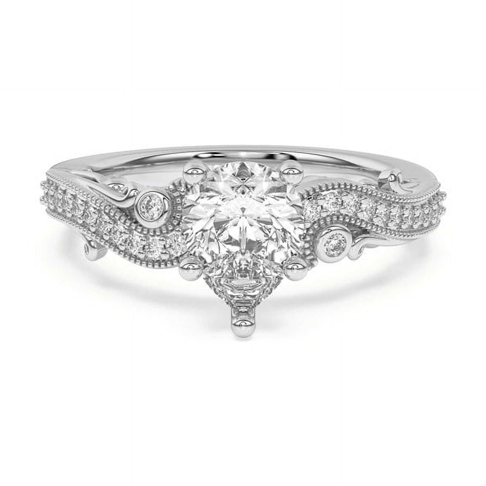 Amor Jewel Vintage Filigree Milgrain Art Deco Engagement Ring - 1.8 Ct ...