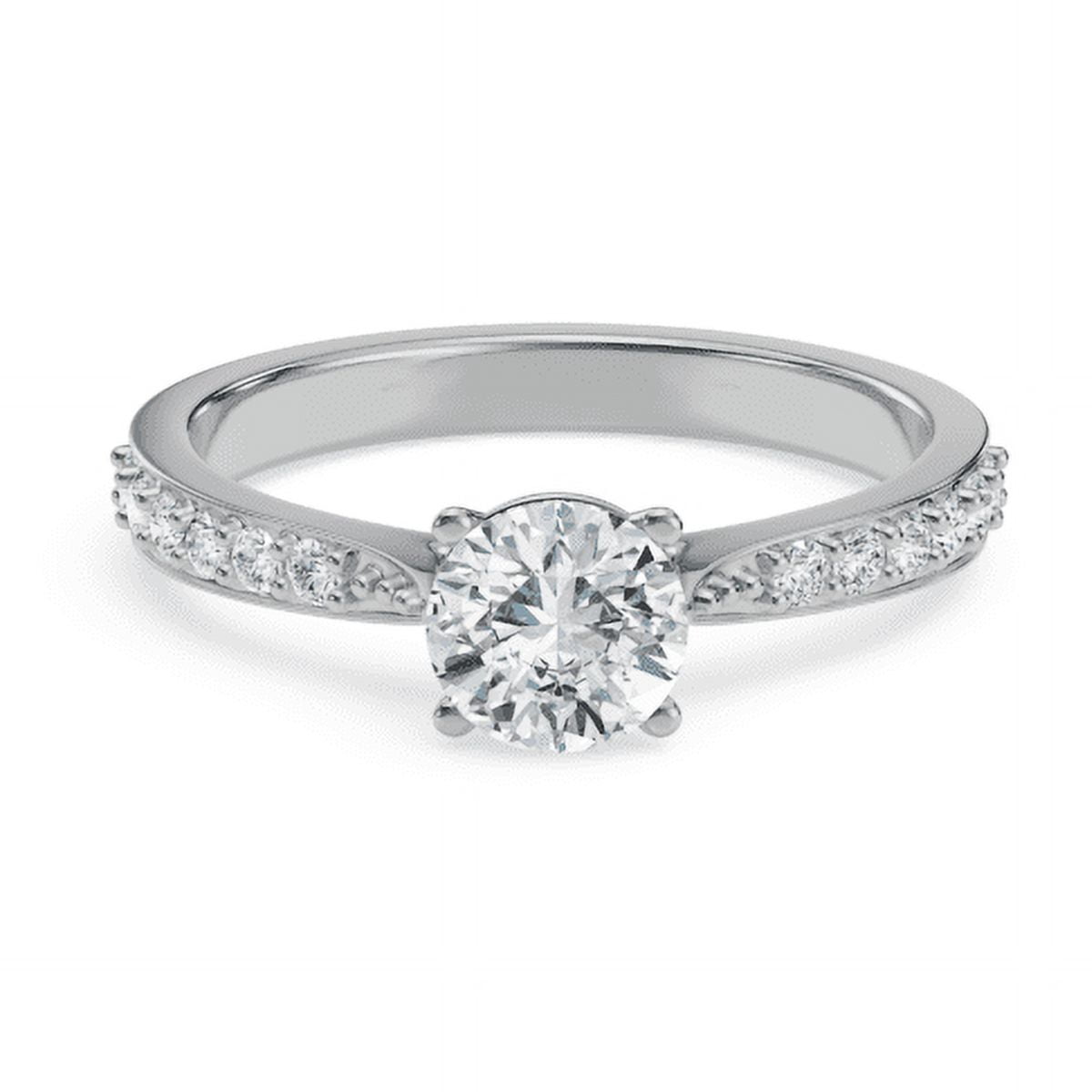 Amor Jewelry 1.06 Ct Round Cut Moissanite Engagement Ring - 14K White ...