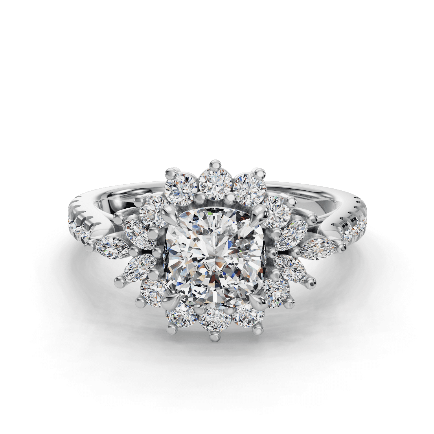 Amor Jewelry 1.38 Ct Cushion Cut Solitaire Engagement Ring - Prong Set ...