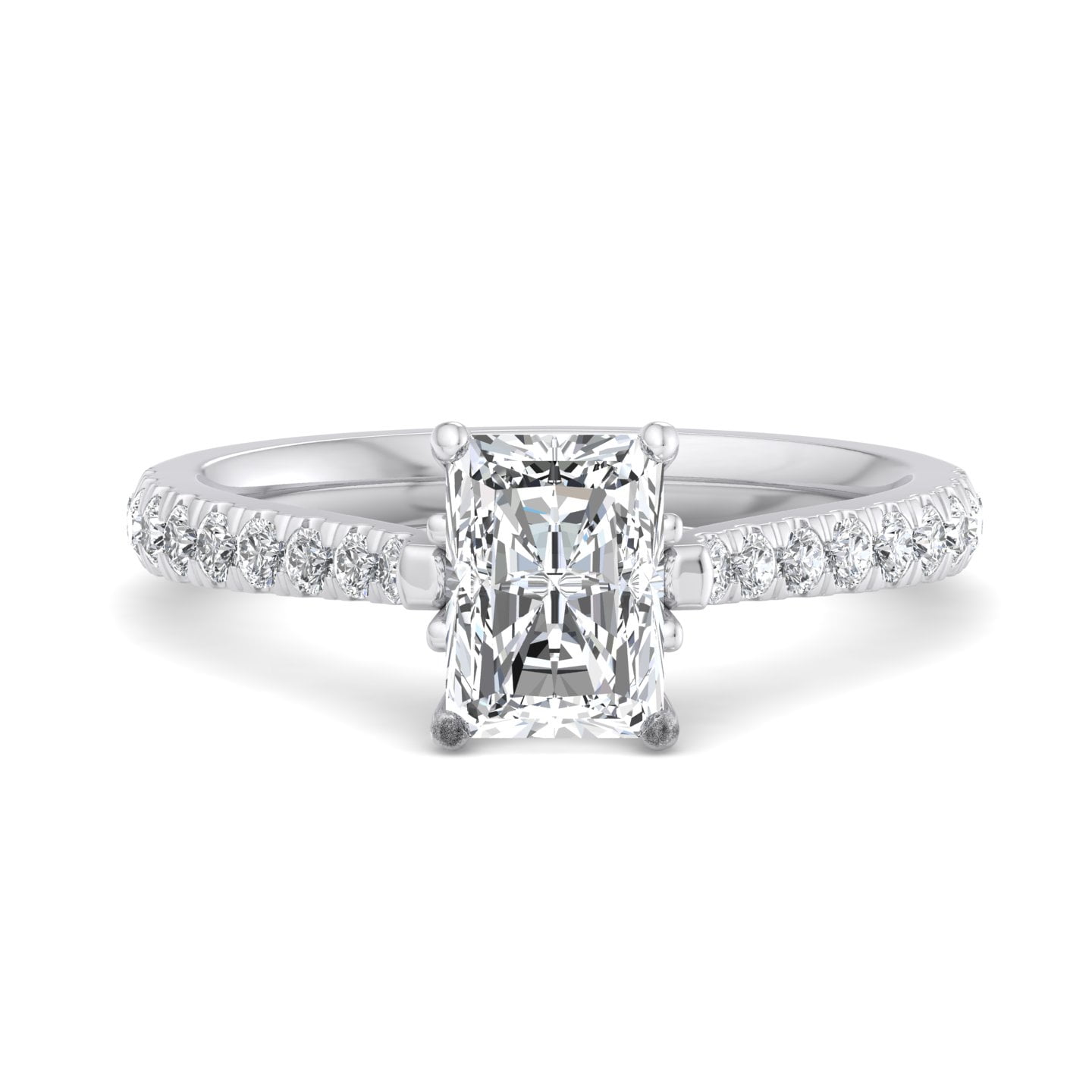 Amor Jewelry 1.38 Ct Radiant Cut Moissanite Engagement Ring - 14K White ...