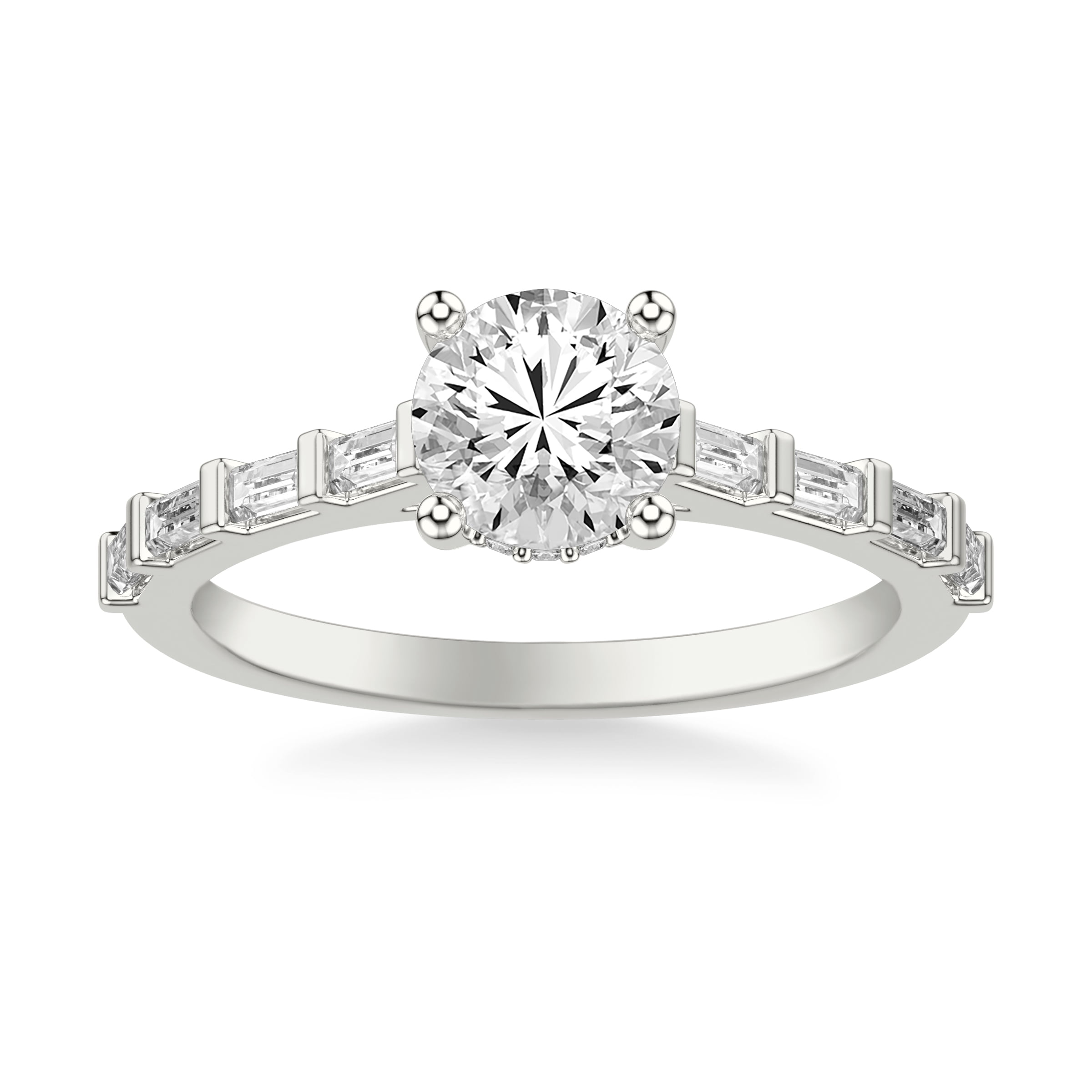 Amor Jewelry 1.38 Ct Round Cut Engagement Rings - Moissanite with ...