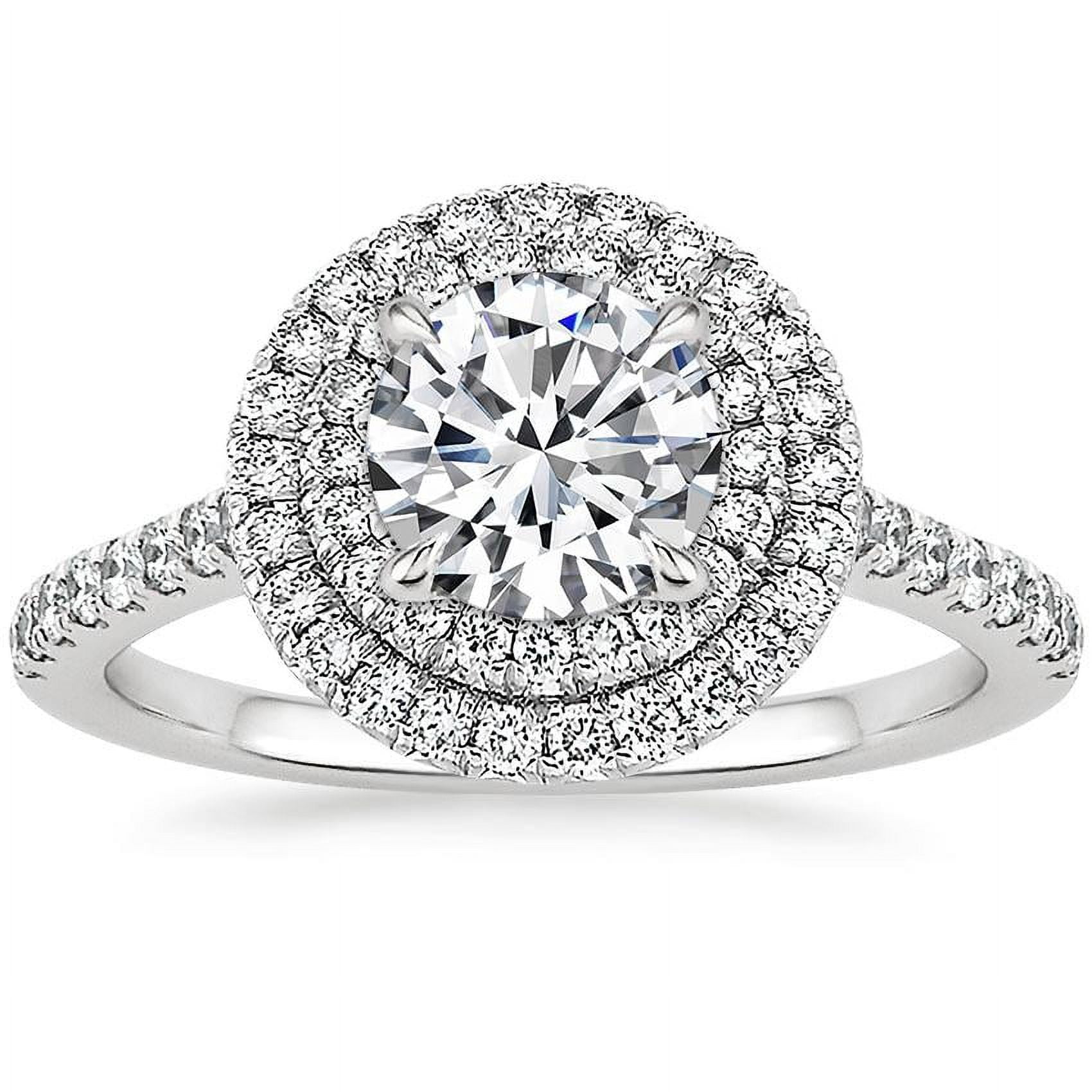 Amor Jewelry 1.6 Ct Round Cut Moissanite Engagement Ring - 14K White ...