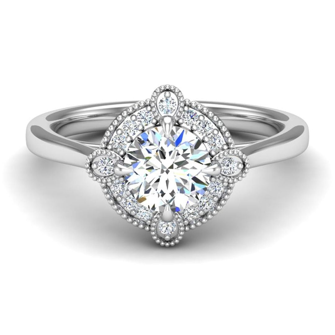 Amor Jewelry 1.6 Ct Round Cut Moissanite Engagement Ring - Timeless ...