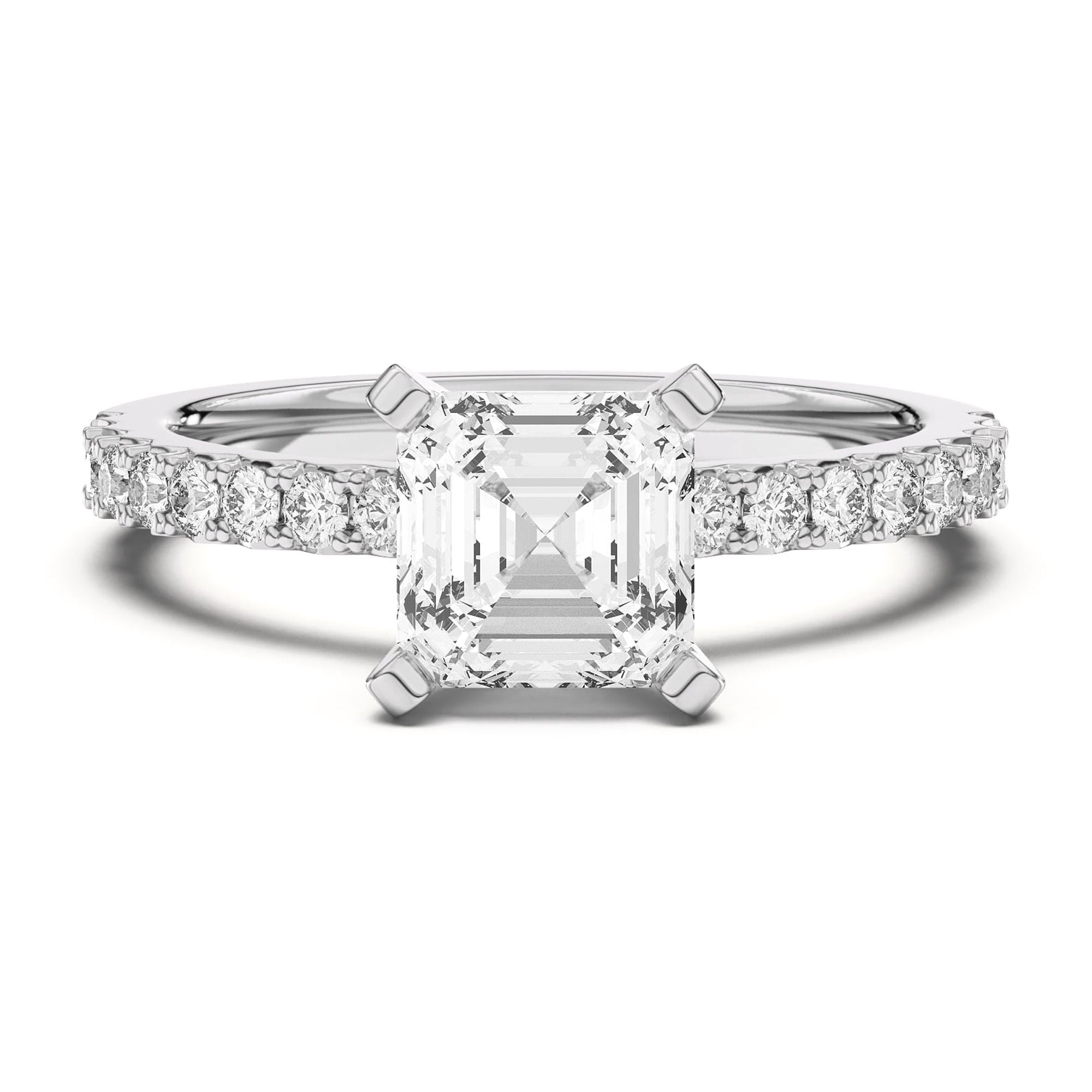 Amor Jewelry 1.7 Ct Asscher Cut Moissanite Engagement Ring for Women ...