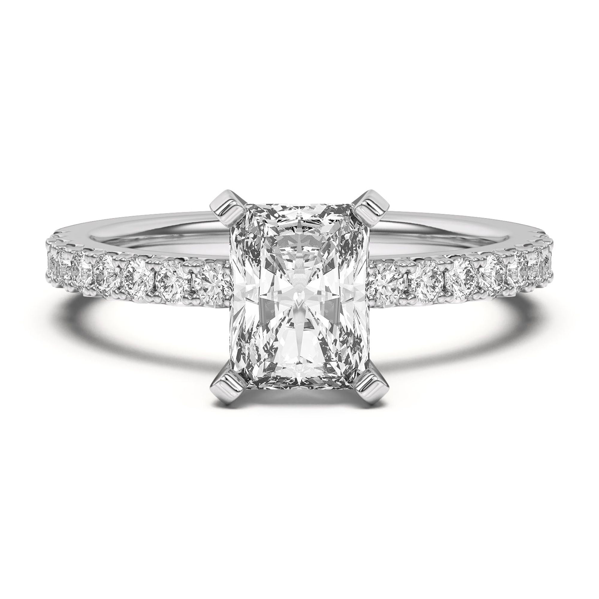 Amor Jewelry 1.81 Ct Radiant Cut Moissanite Ring - 14K White Gold ...