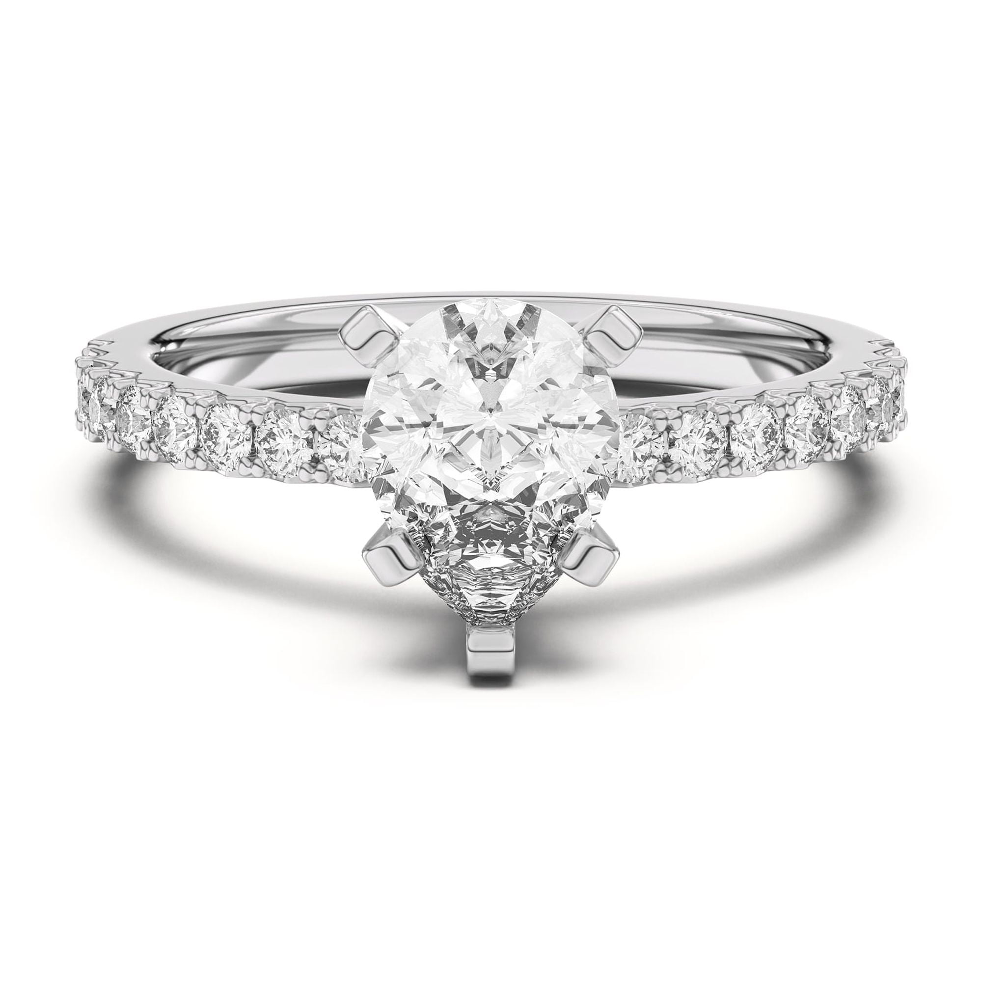 Amor Jewelry 1.92 Ct Pear Cut Moissanite Engagement Ring - 14K White ...