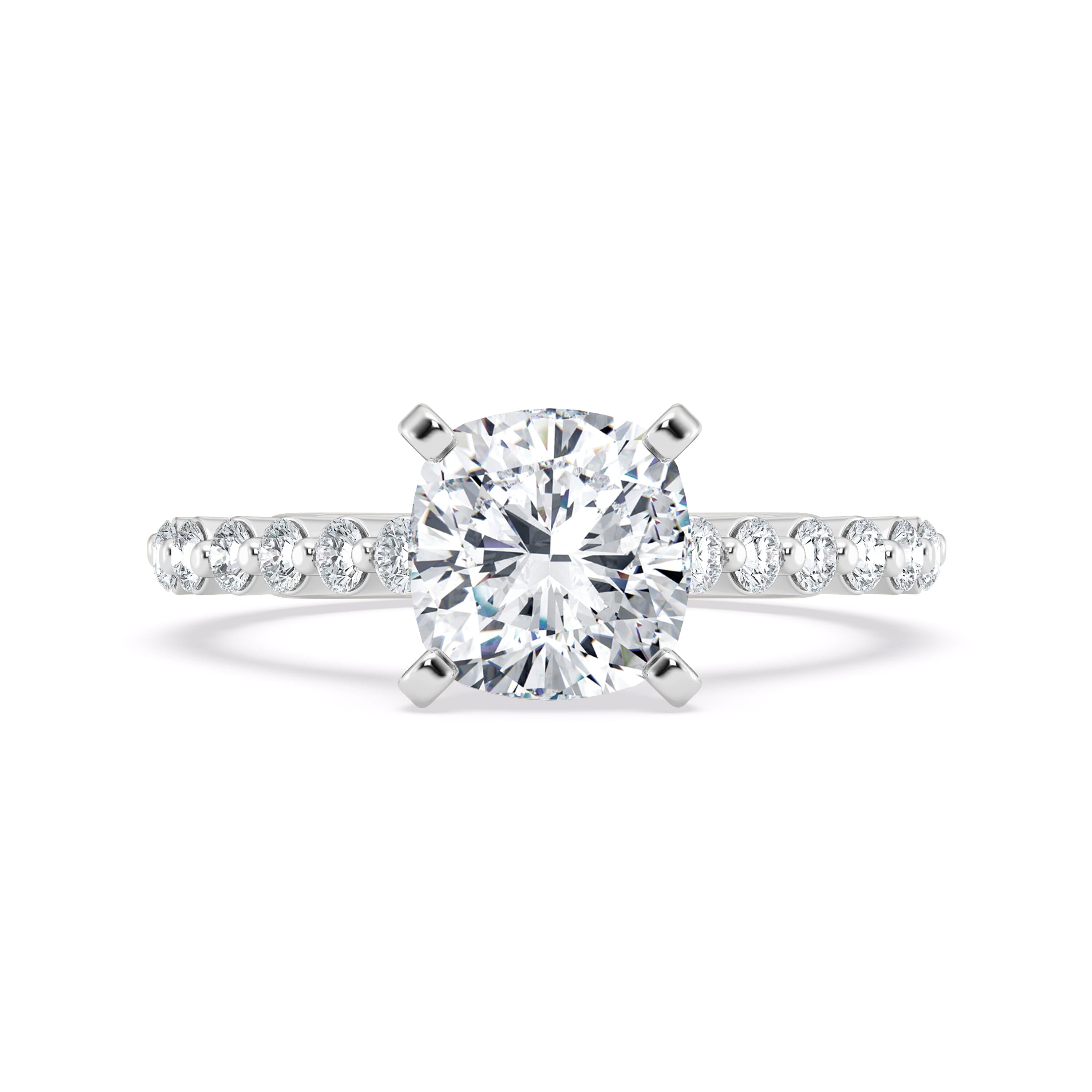 Amor Jewelry 14K White Gold Plated 1.92 Ct Cushion Cut Moissanite Ring ...