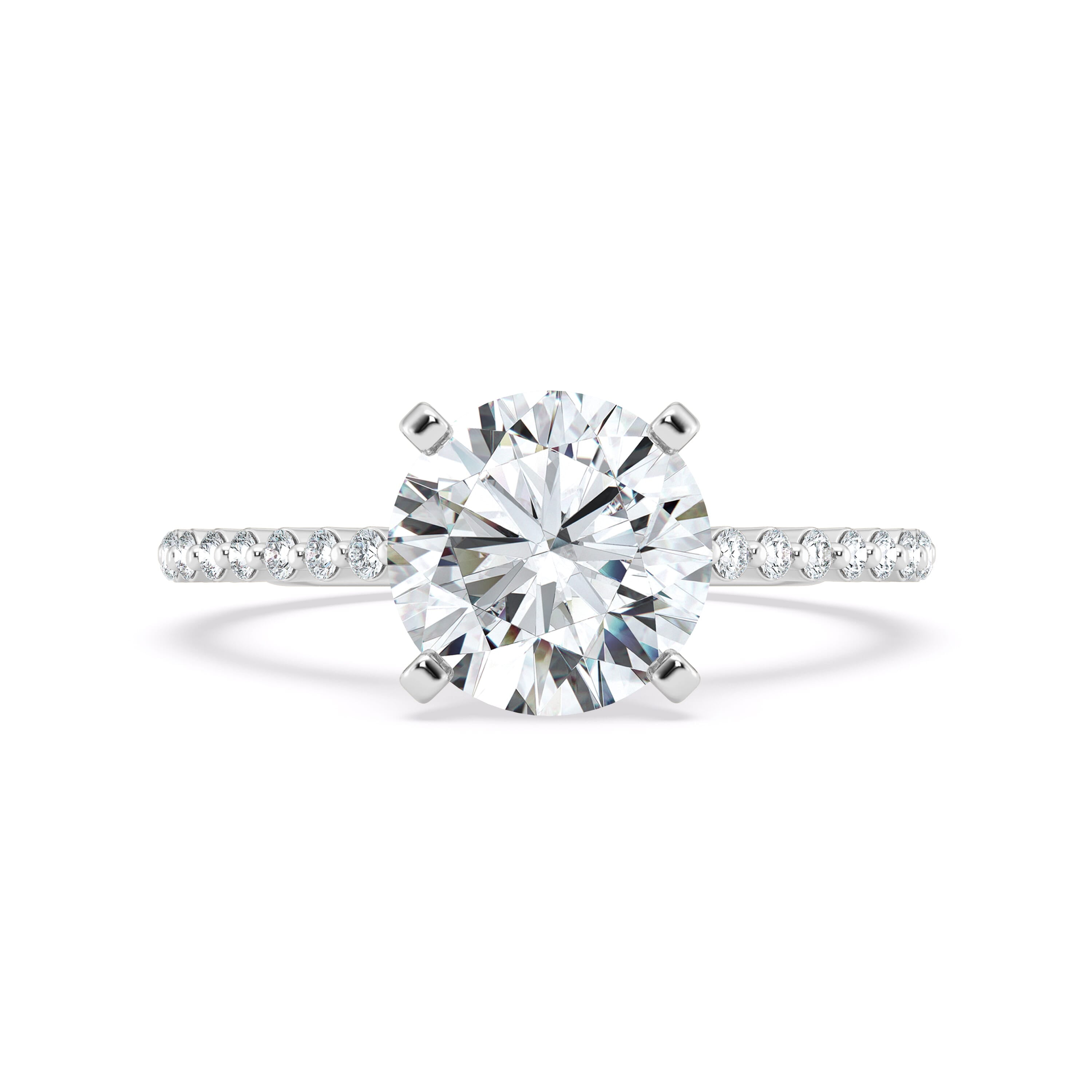 Amor Jewelry 14K White Gold Over Beautiful Wedding Ring - 2.24 Ct Round Cut Moissanite ...