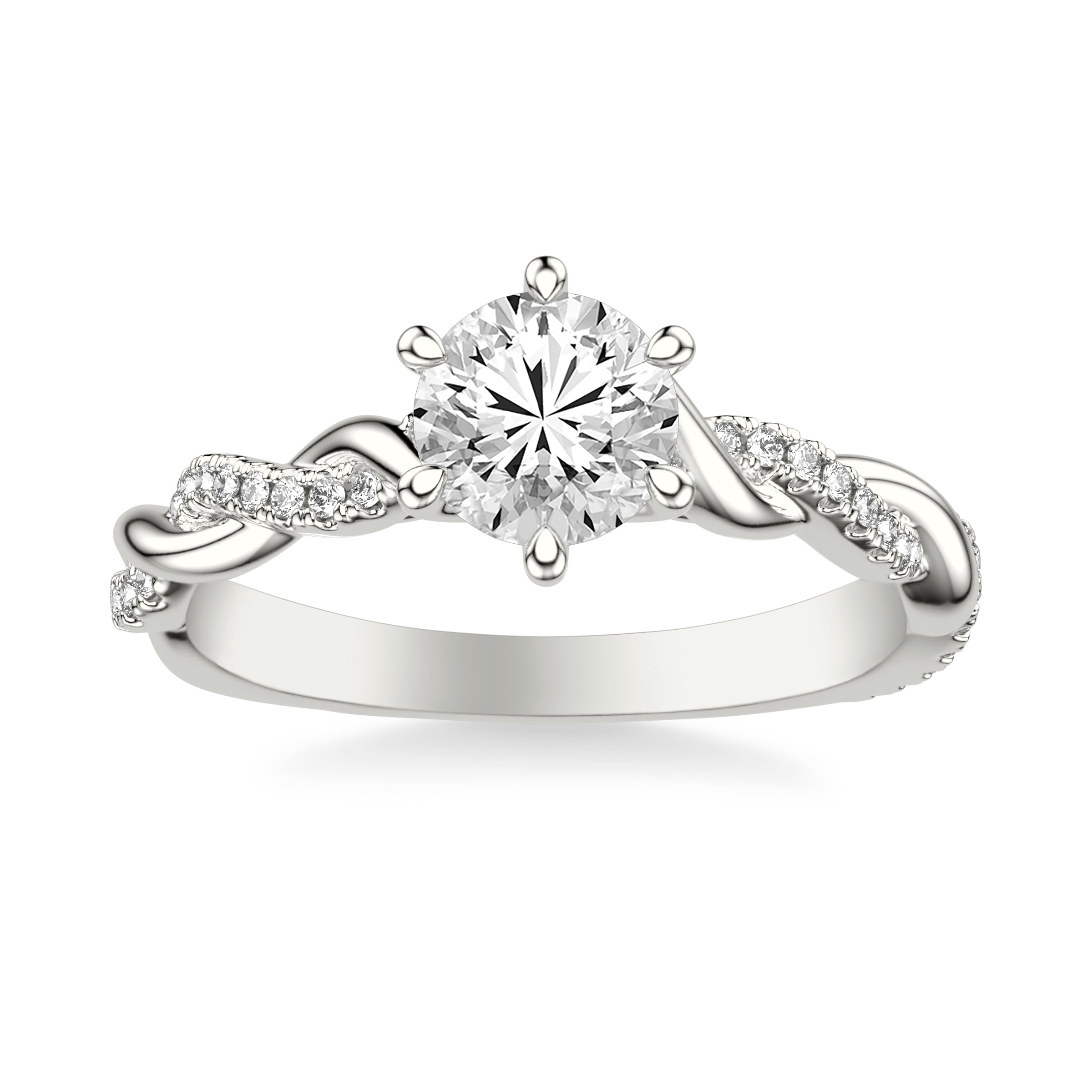 Amor Jewelry 14K White Gold Plated 1.49 Ct Solitaire Round Cut ...