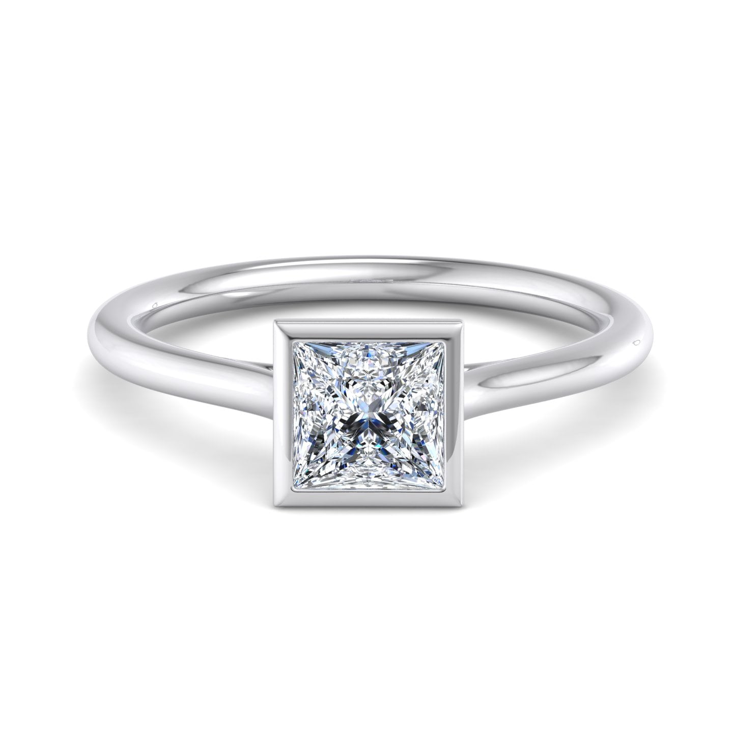 Amor Jewelry 14K White Gold Plated Engagement Ring - 1.81 Ct Princess ...
