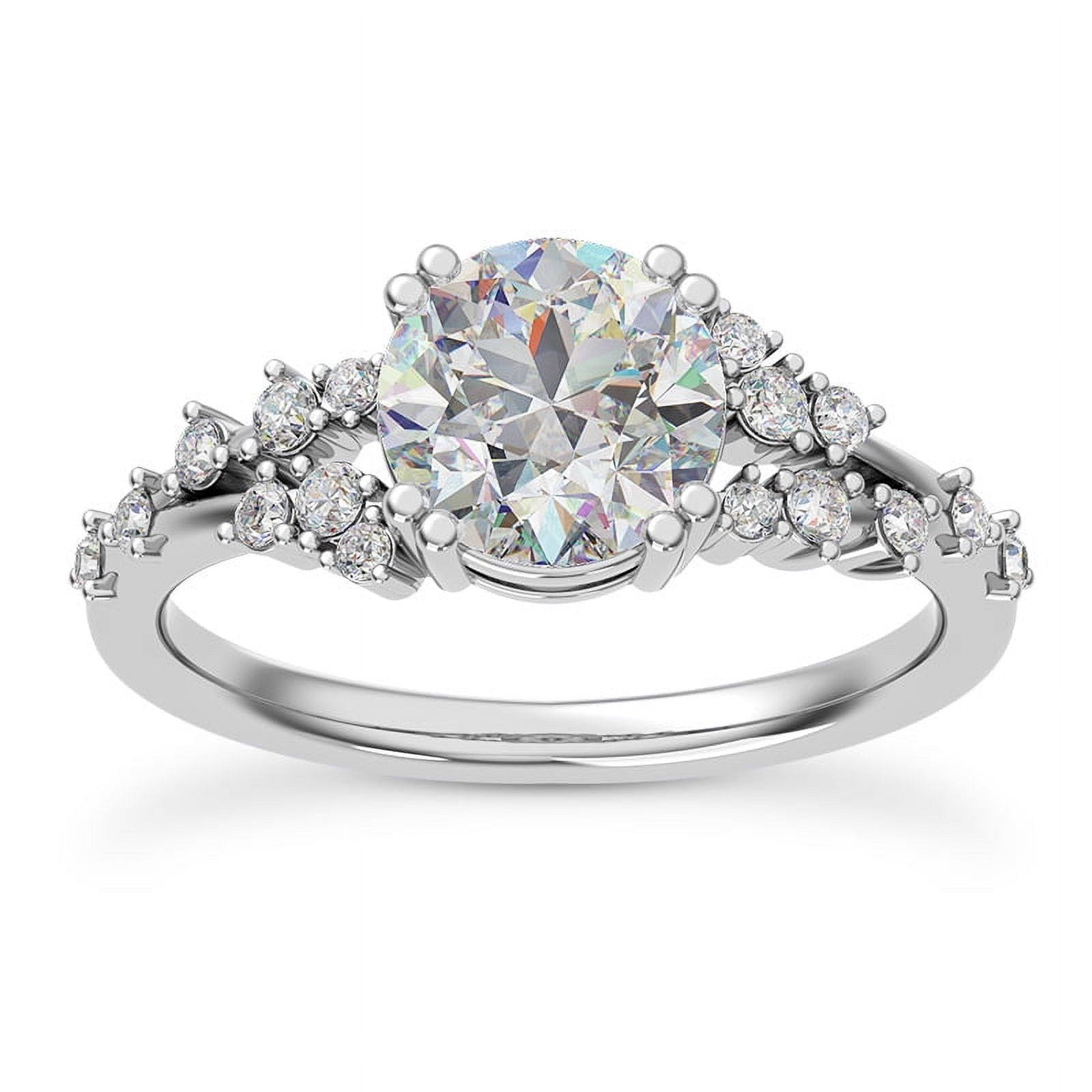 Amor Jewelry 14K White Gold Plated Engagement Ring - 2.13 Ct Round Cut ...