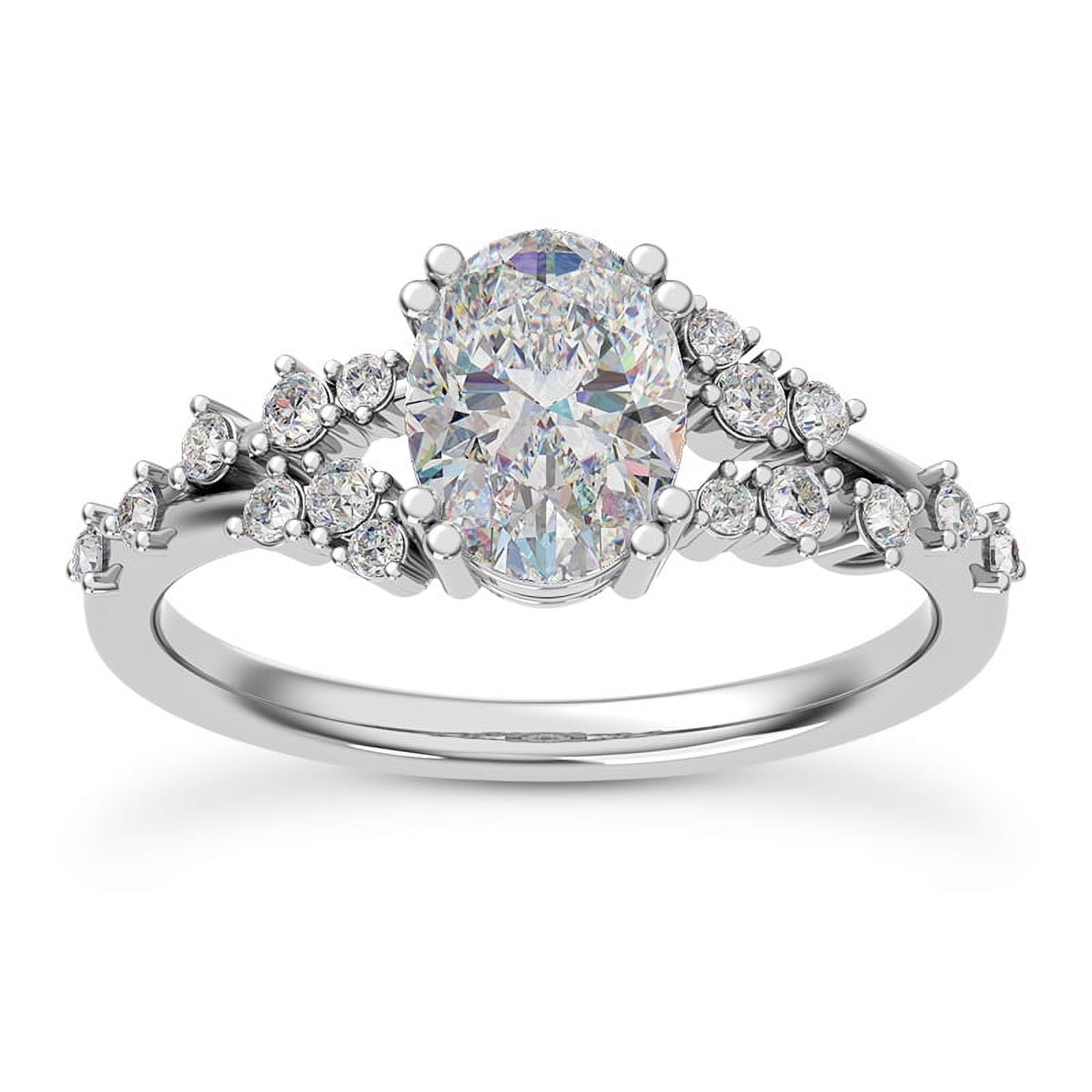 Amor Jewelry 14K White Gold Plated Oval Cut Engagement Ring - 2.24 Ct ...