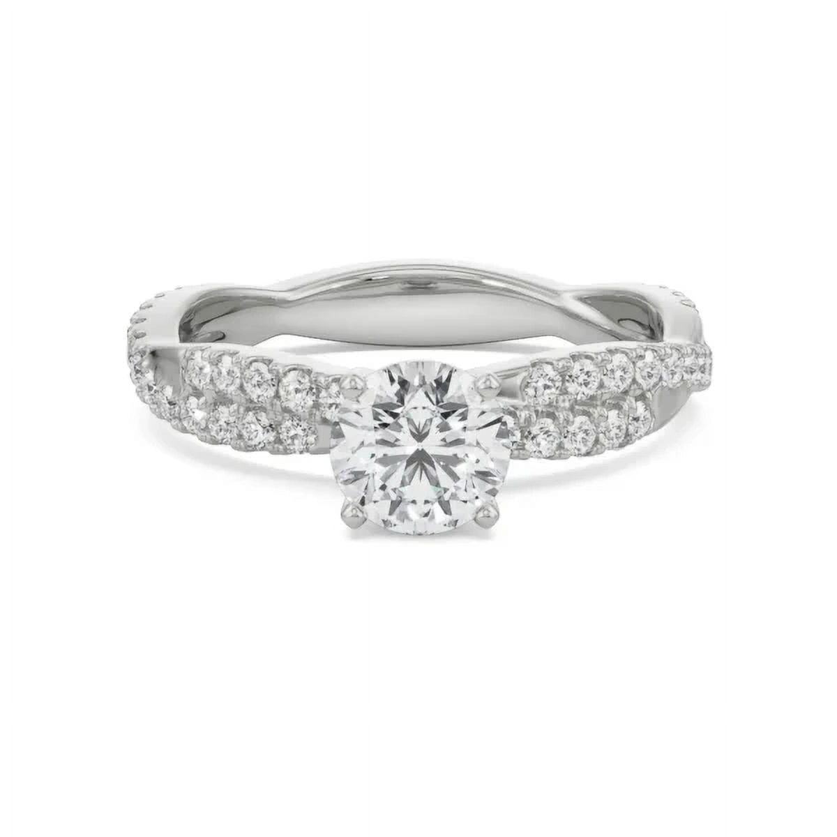 Amor Jewelry 14K White Gold Plated Ring - 1.17 Ct Round Cut Moissanite ...