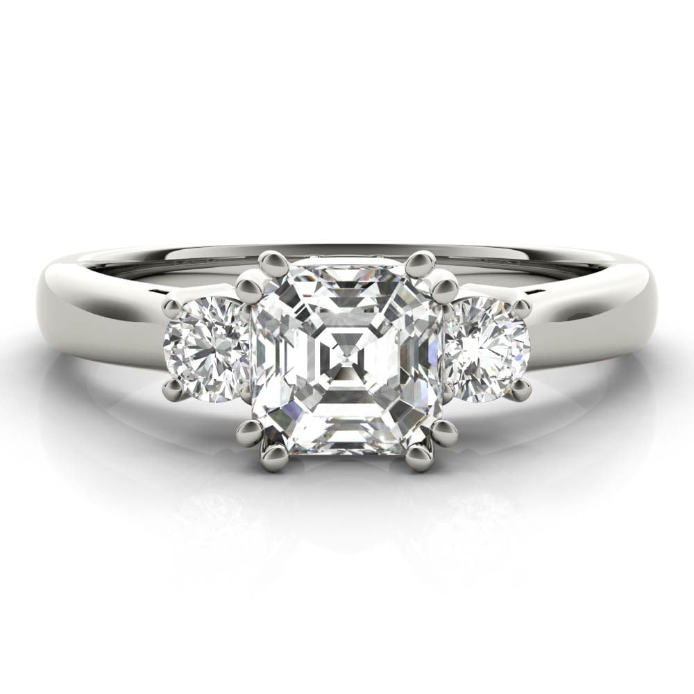 Amor Jewelry 14K White Gold Plated Ring - 1.92 Ct Asscher Cut Moissanite Engagement Ring Wedding ...