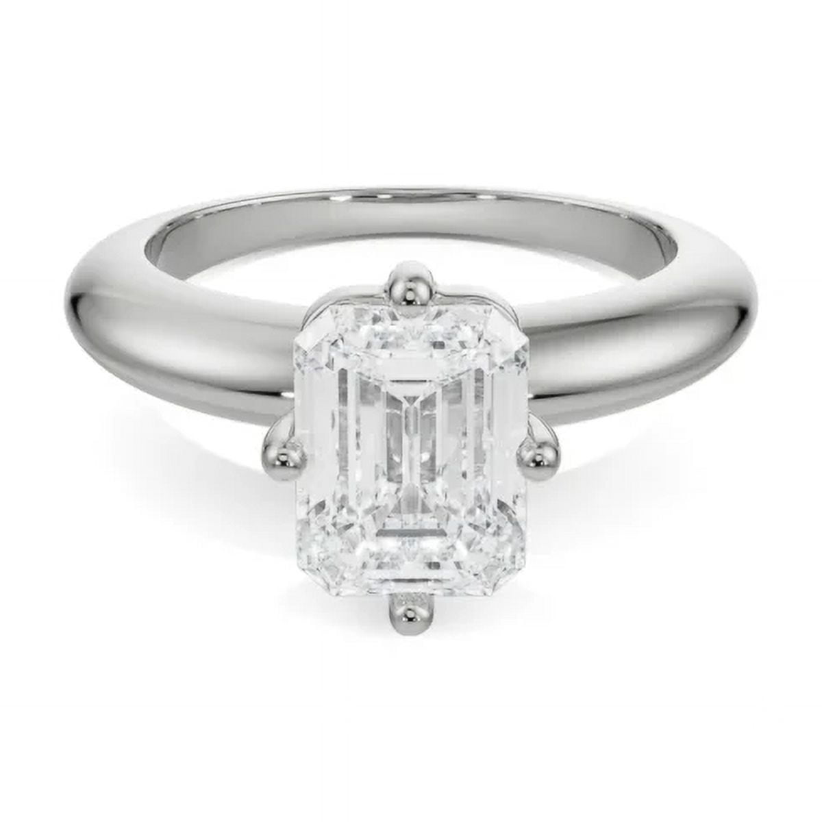 Amor Jewelry 14K White Gold Plated Ring - 2.24 Ct Emerald Cut ...