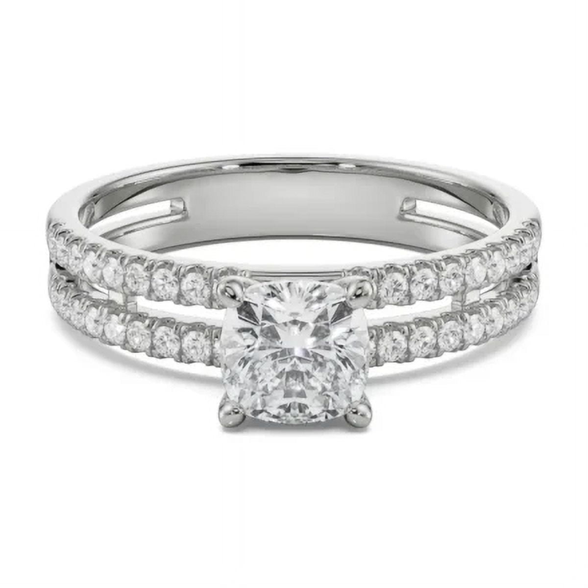 Amor Jewelry 14K White Gold Plated Ring - Elegant 1.6 Ct Princess Cut ...