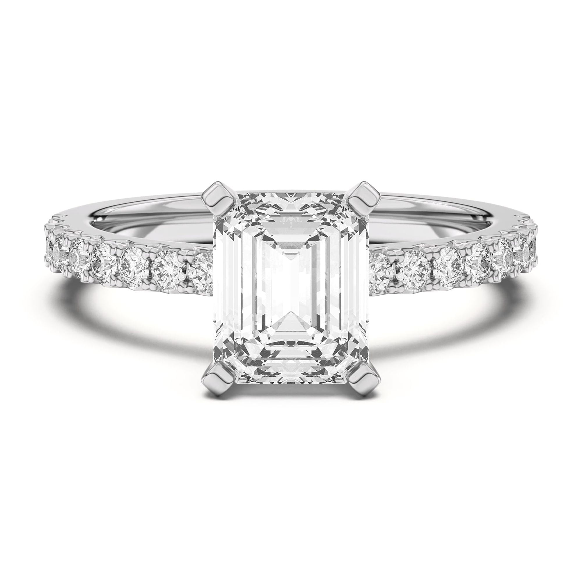 Amor Jewelry 14K White Gold Plated Rings - 1.81 Ct Emerald Cut ...