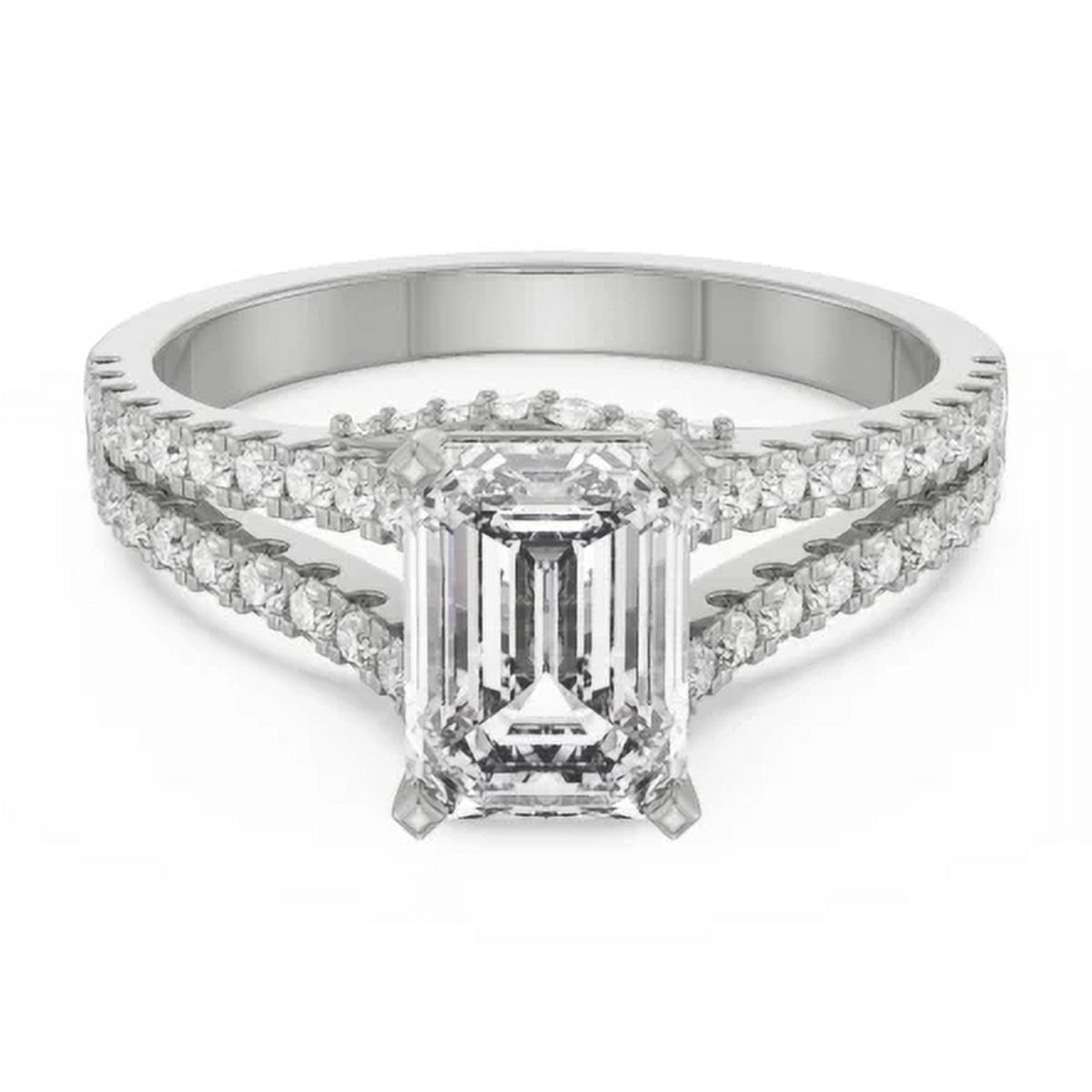 Amor Jewelry 14K White Gold Over Simple Wedding Ring - 1.92 Ct Emerald ...