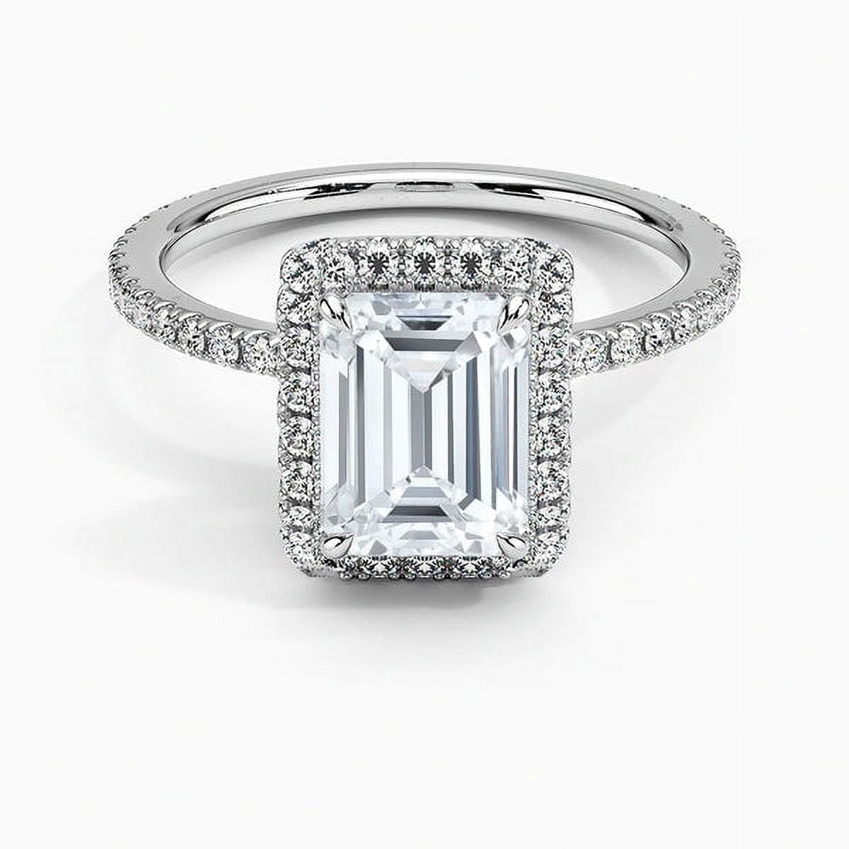 Amor Jewelry 2.02 Ct Emerald Cut Moissanite Handmade Wedding Ring - 14K ...